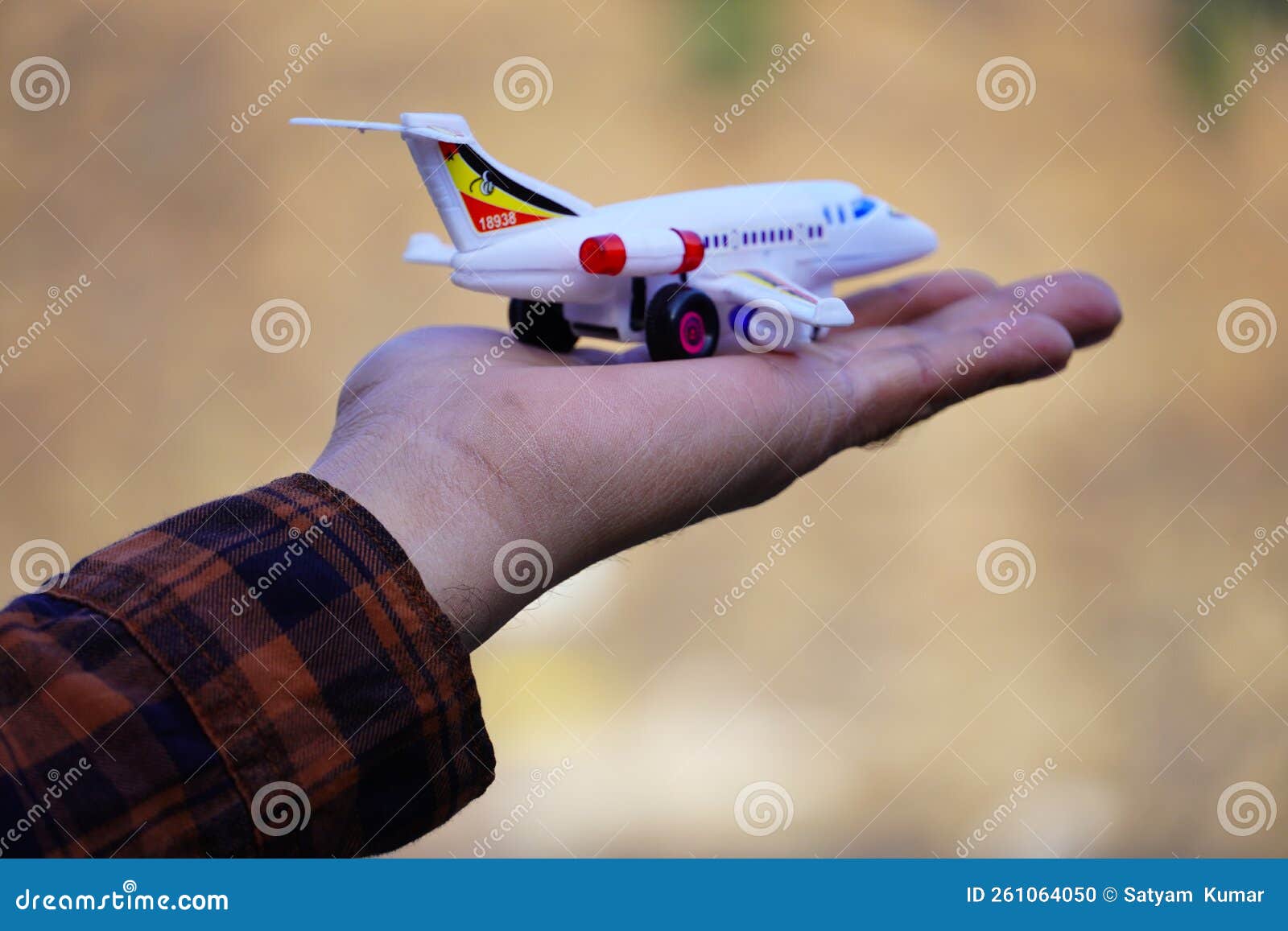 Aeroplane in Hand Travel World Concept Stock Photo - Image of mockup ...