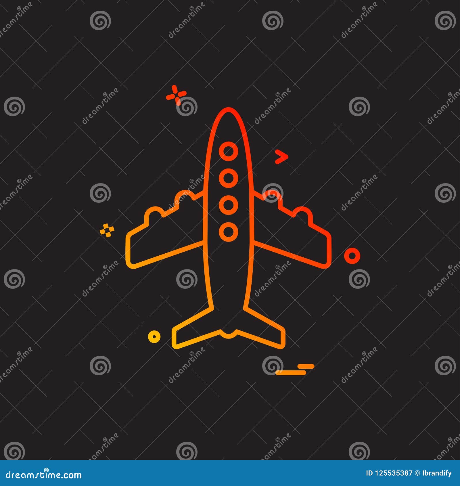 Aeroplane Icon Or Logo In Pastel Color Vector Illustration ...