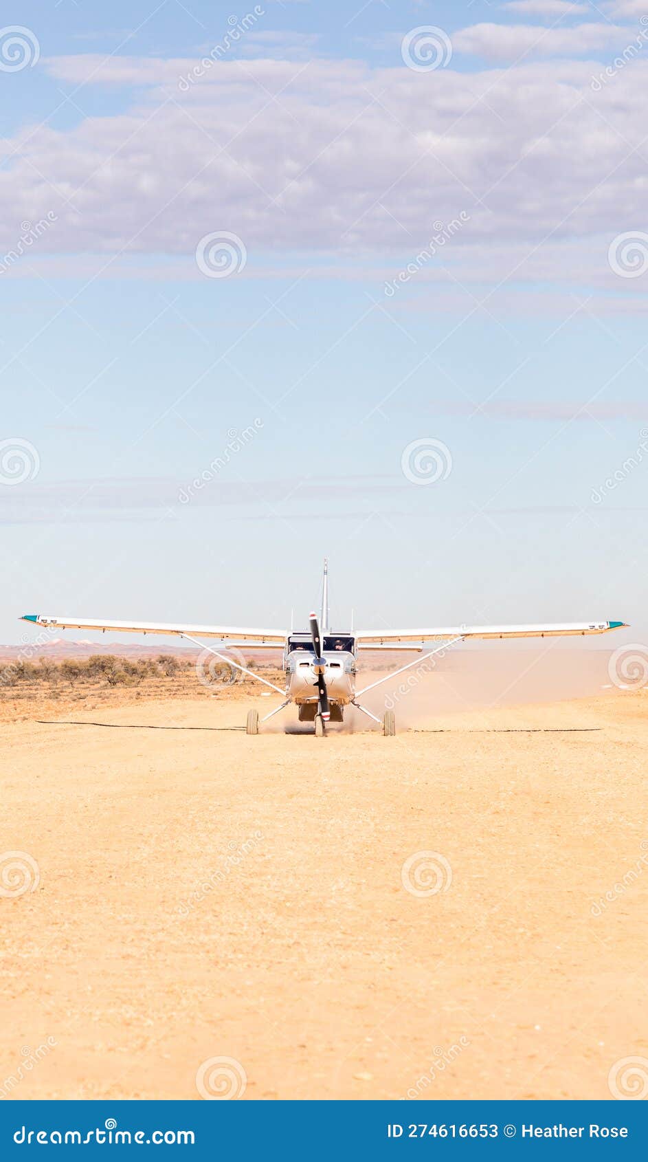 Aeroplane Landing in Outback Australia Stock Image - Image of ...