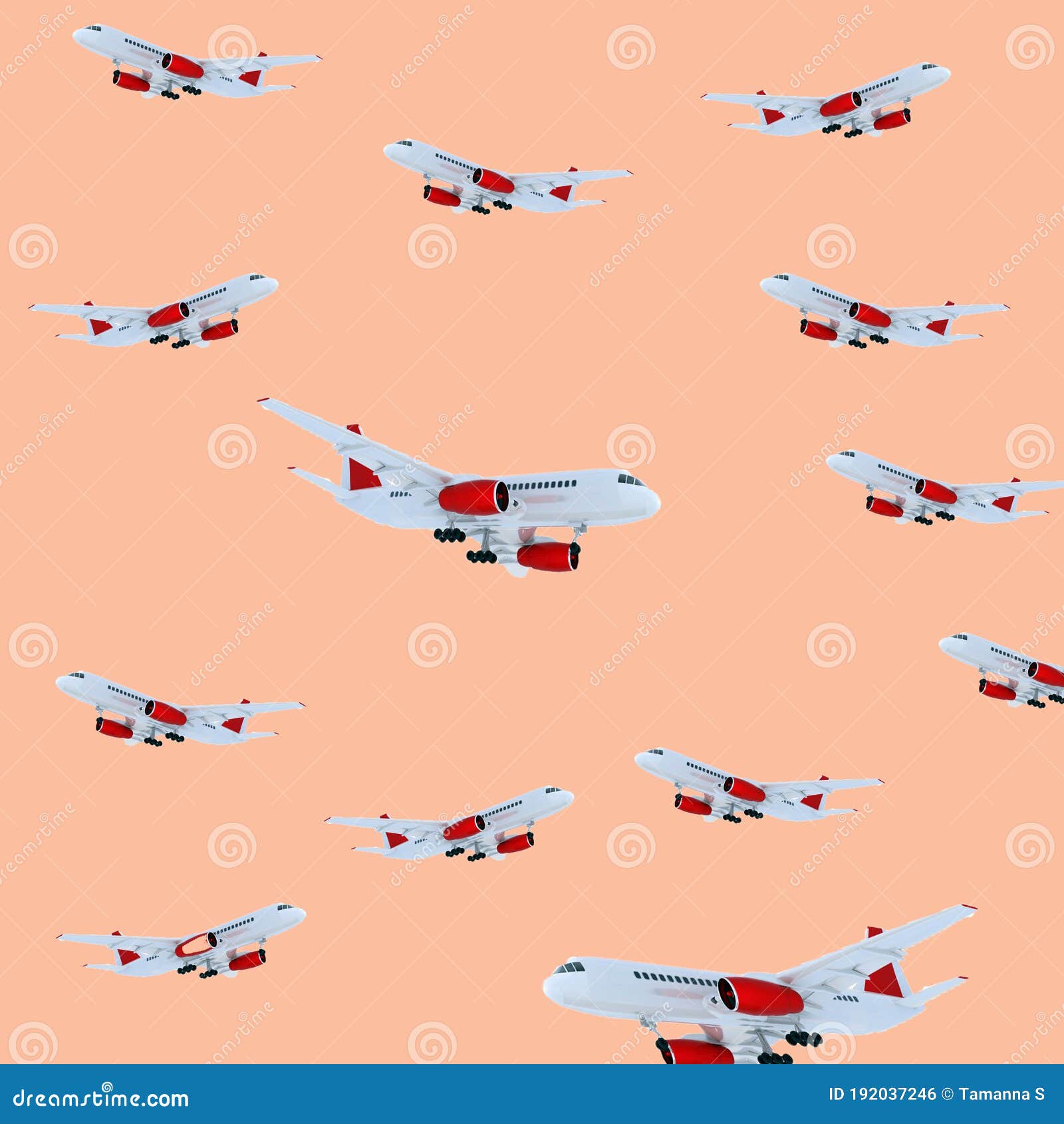 Aeroplane Pattern on Pink Background. Stock Illustration - Illustration ...