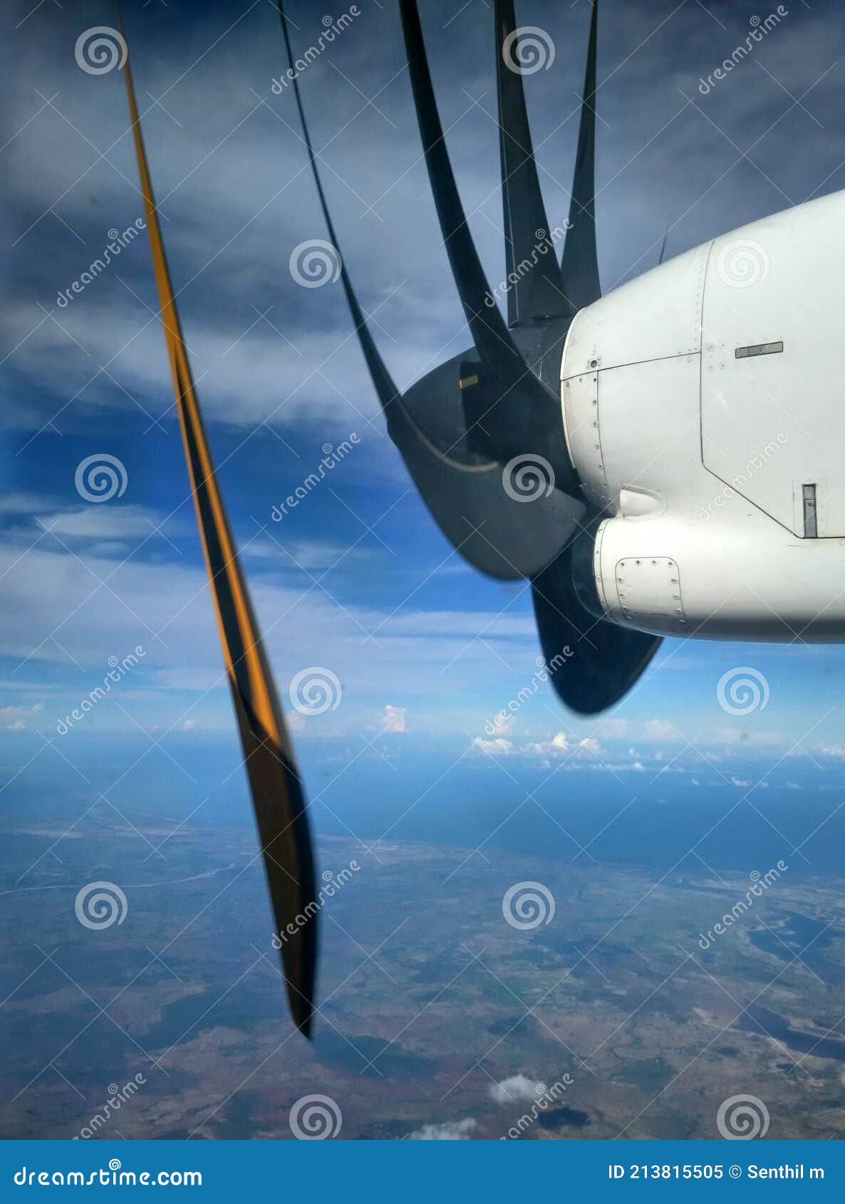 Aeroplane Propeller Engine Wing in Space Stock Image - Image of ...