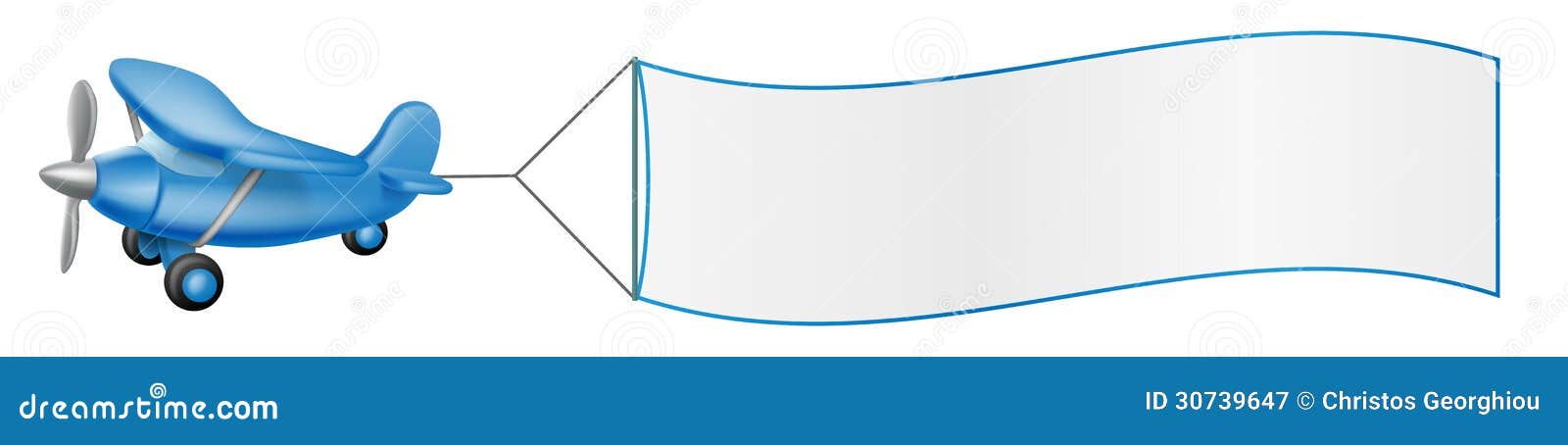 Aeroplane pulling banner stock vector. Illustration of advertising ...