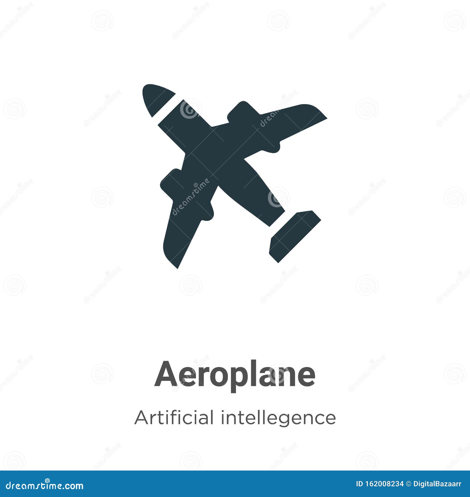 Aeroplane Vector Icon on White Background. Flat Vector Aeroplane Icon ...