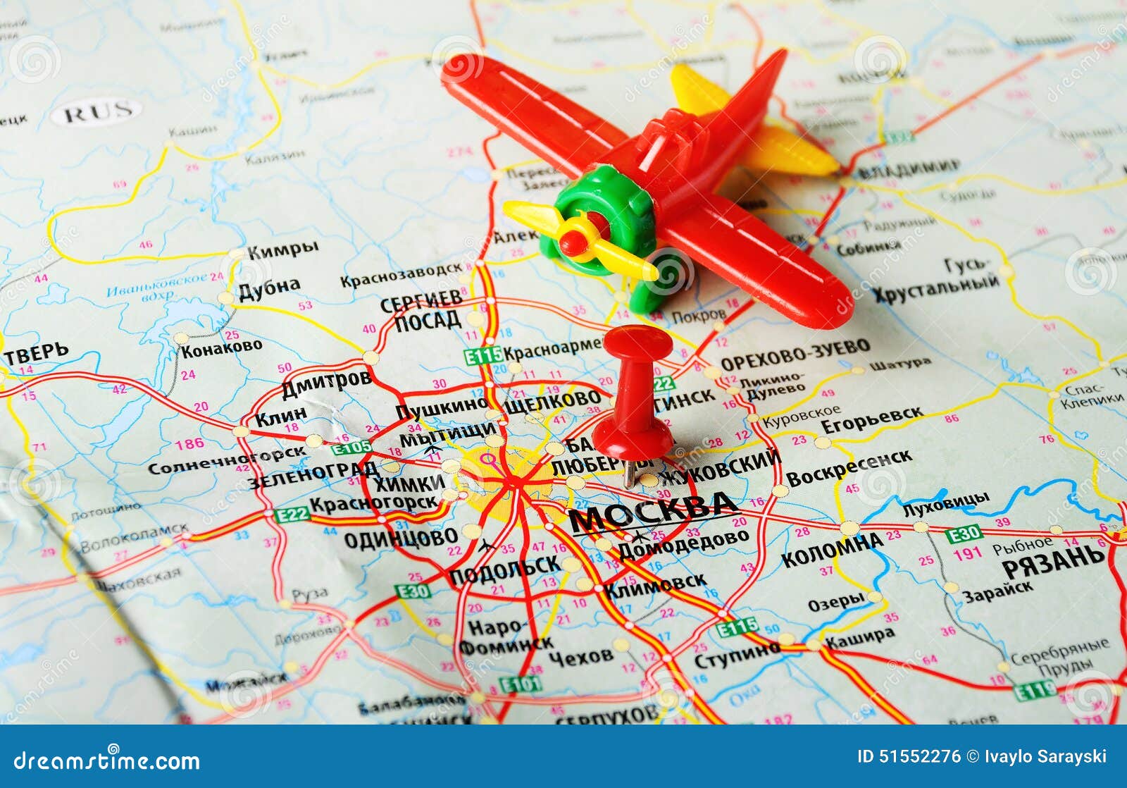 Aeroplano Della Mappa Di Mosca, Russia Fotografia Stock - Immagine di ...