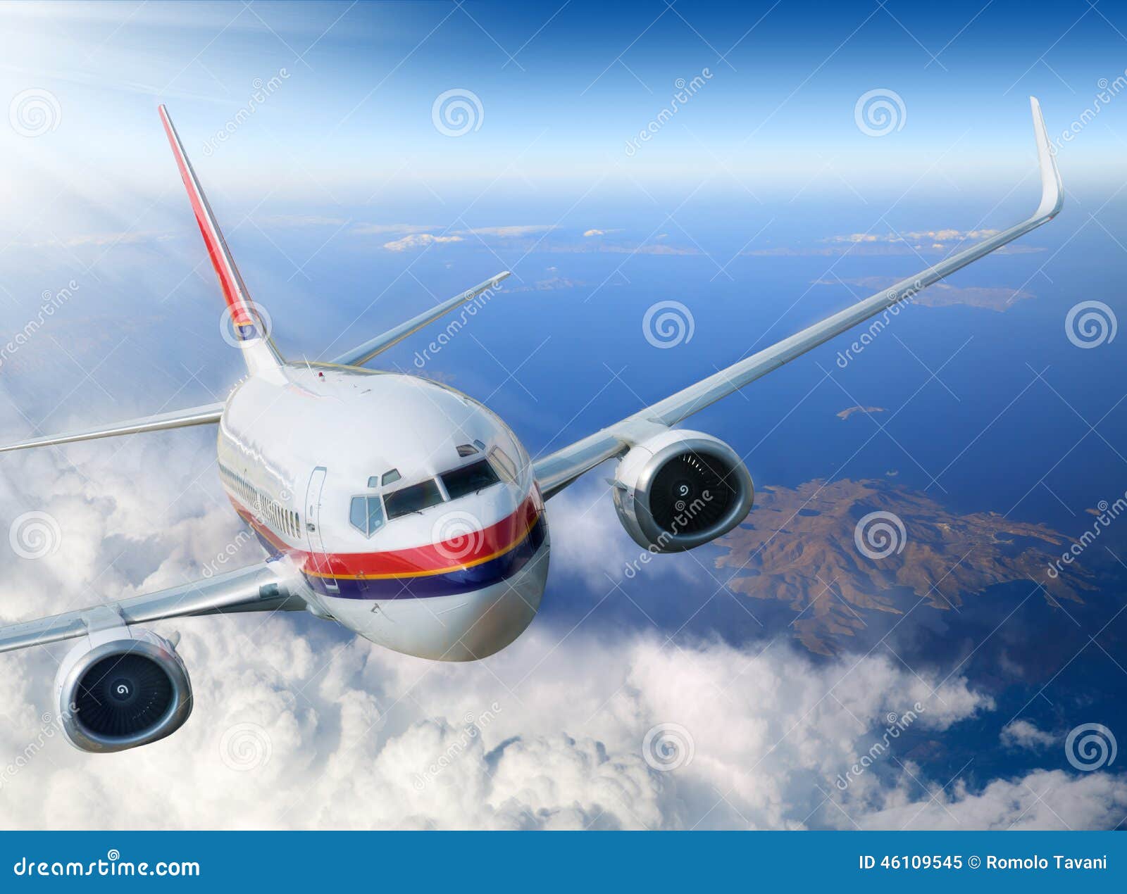 Aeroplano en el cielo imagen de archivo. Imagen de pista - 46109545