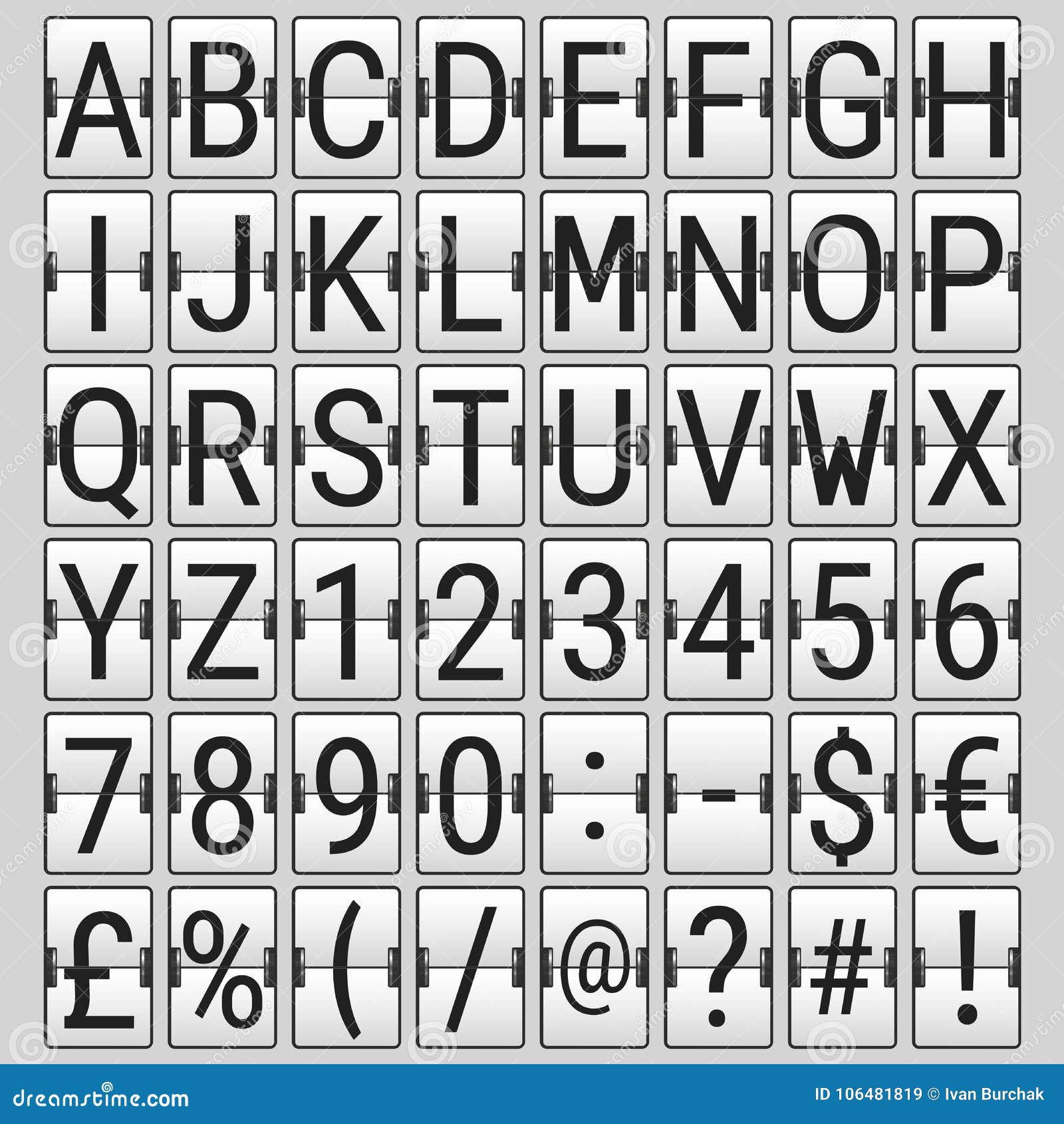 Aeroporto Flip Board Panel Font Meccanico Illustrazione Vettoriale ...