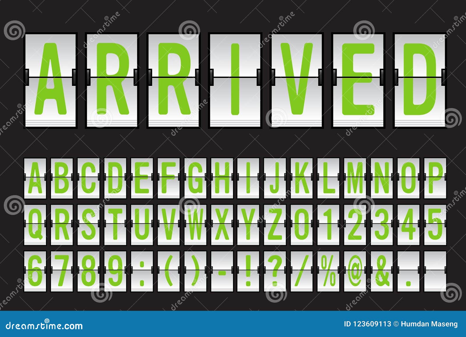 Aeroporto Flip Board Panel Font Meccanico Illustrazione Vettoriale ...