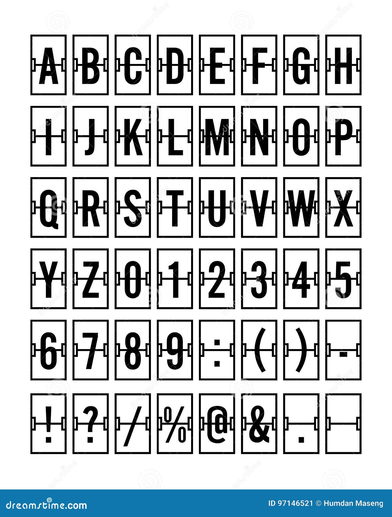 Aeroporto Flip Board Panel Font Meccanico Illustrazione Vettoriale ...