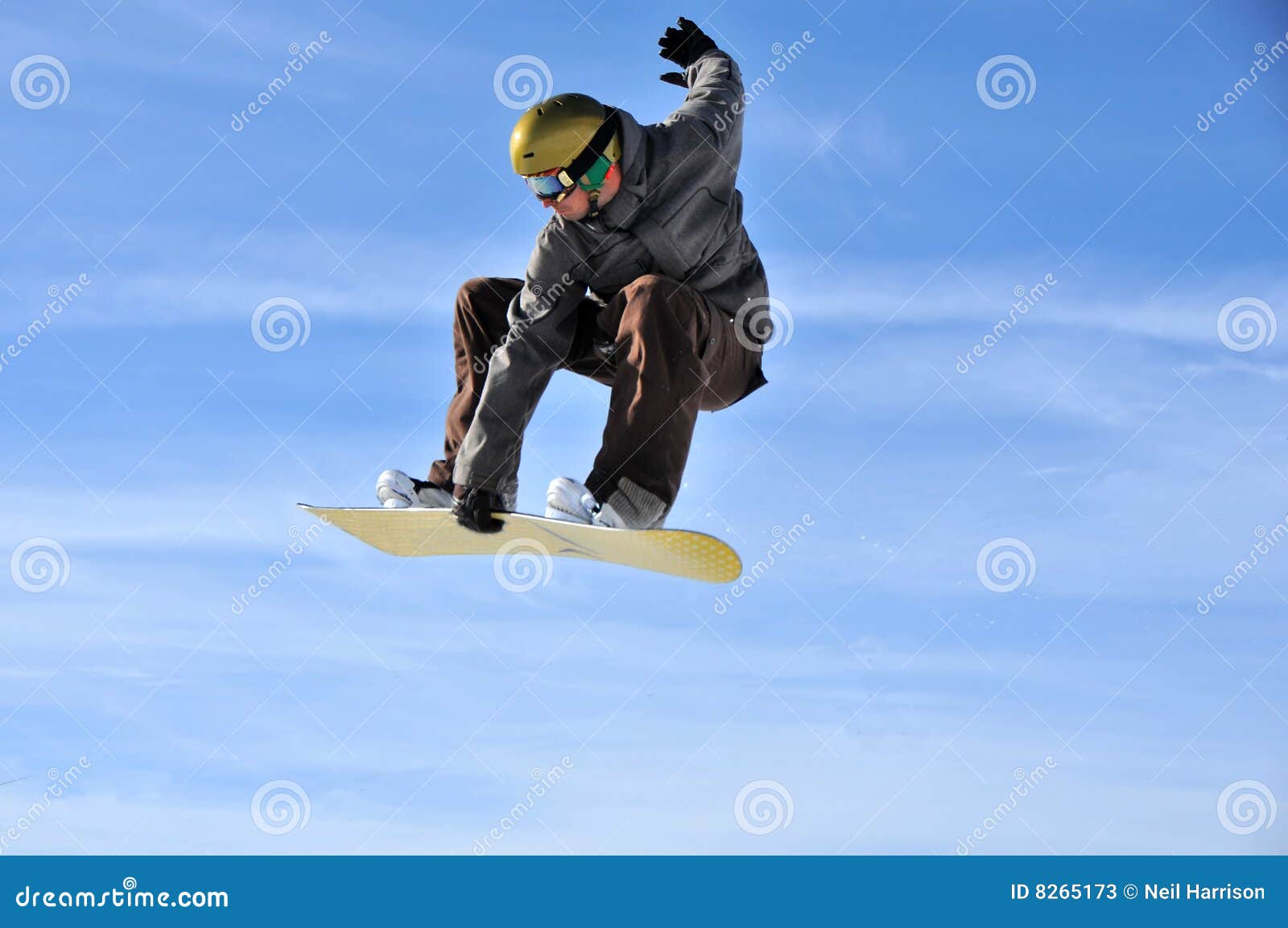 Aeroski: Snowboarder Touches His Board Stock Image - Image of alps ...