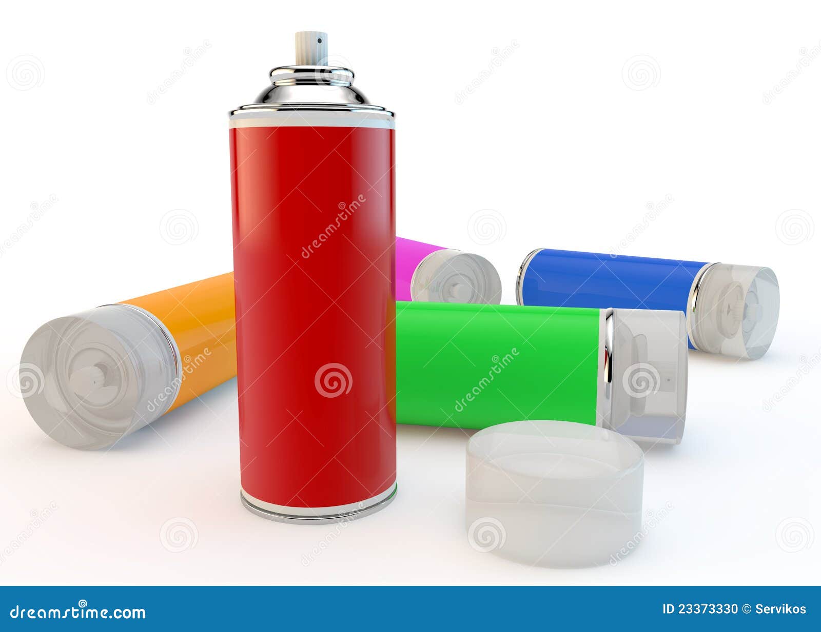 Aerosol Cans In Different Colors - Cosmetic, Deodorant, Air Freshener ...