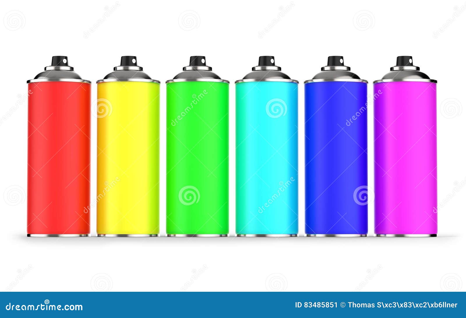 Aerosol Cans In Different Colors - Cosmetic, Deodorant, Air Freshener ...