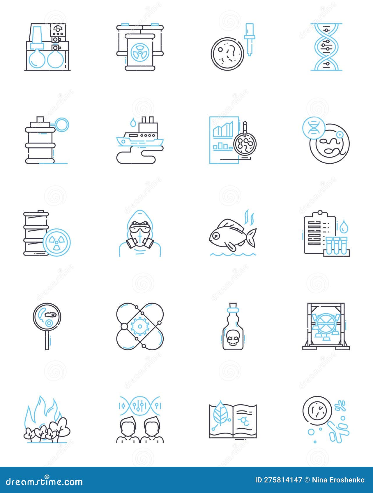 Aerospace Engineering Linear Icons Set. Avionics, Propulsion ...