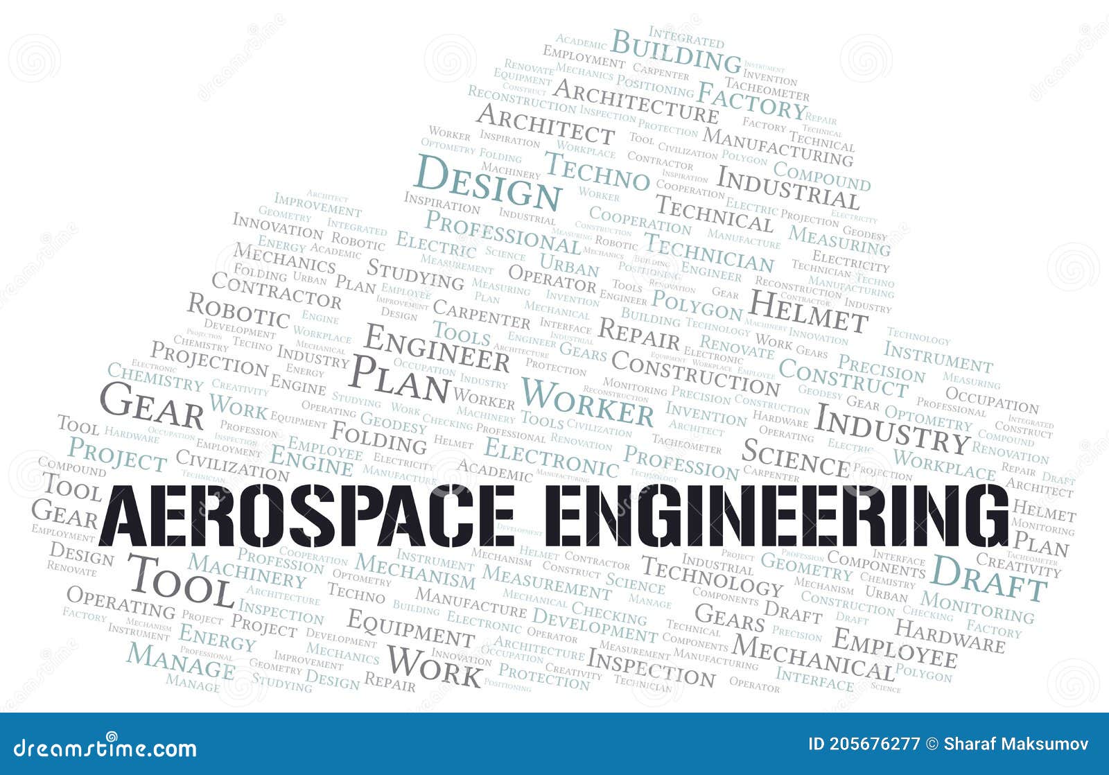 Aerospace Engineering Typography Word Cloud Create with the Text only ...
