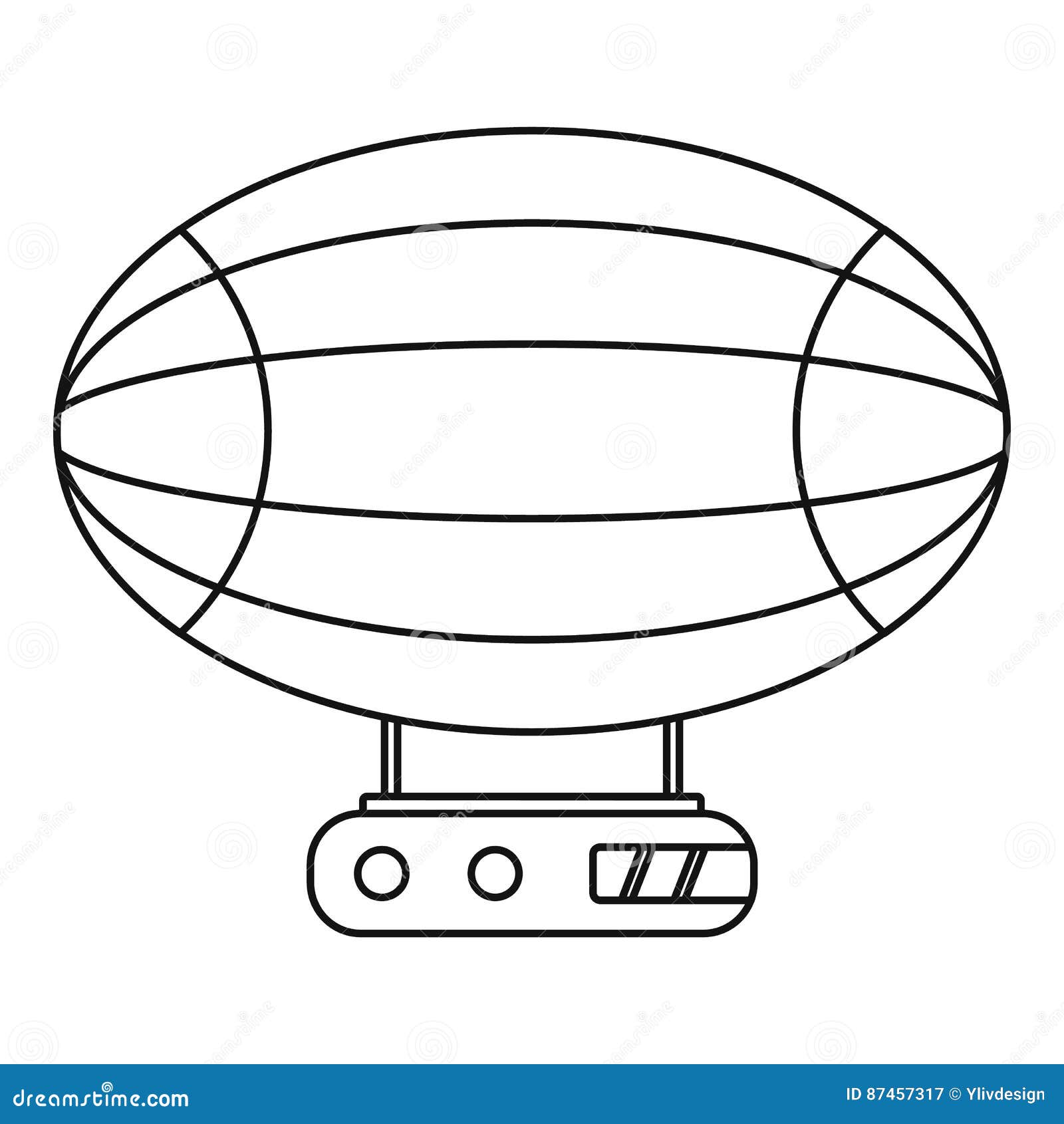 Aerostat Airship Icon, Outline Style Stock Vector - Illustration of ...