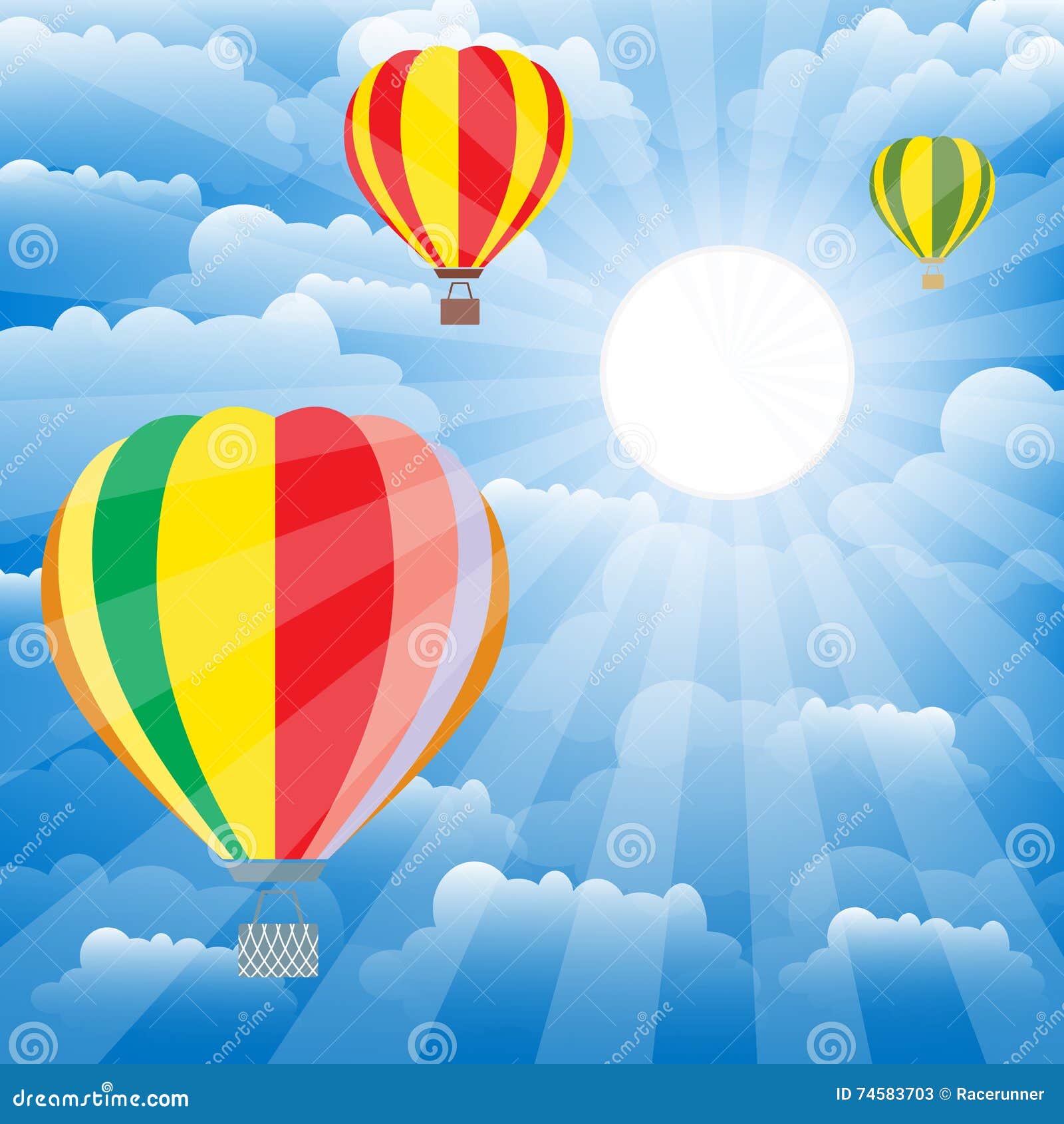 Aerostat Balloons Over Sky. Colorful Vector. Stock Vector ...