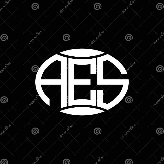 AES Abstract Monogram Circle Logo Design on Black Background. AES ...
