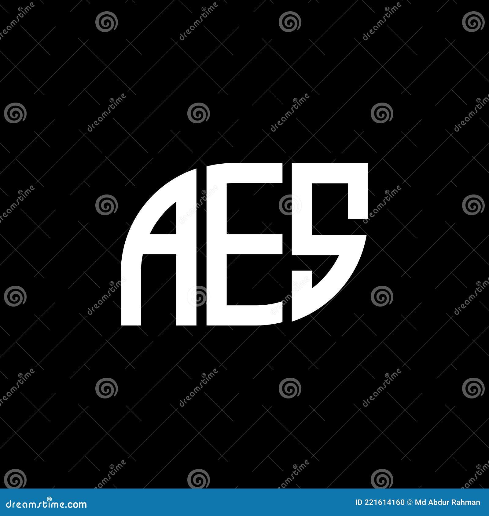 AES Letter Logo Design on Black Background.AES Creative Initials Letter ...