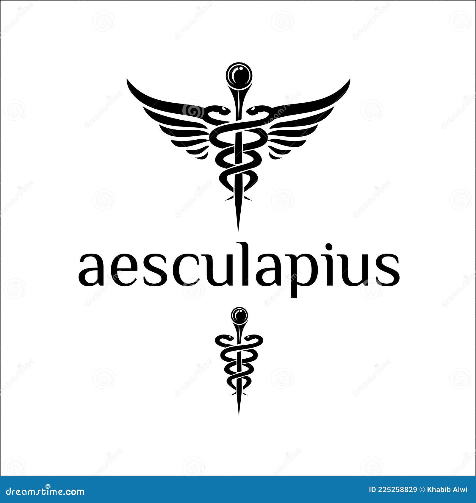 AESCULAPIUS snake LOGO stock vector. Illustration of sign - 225258829