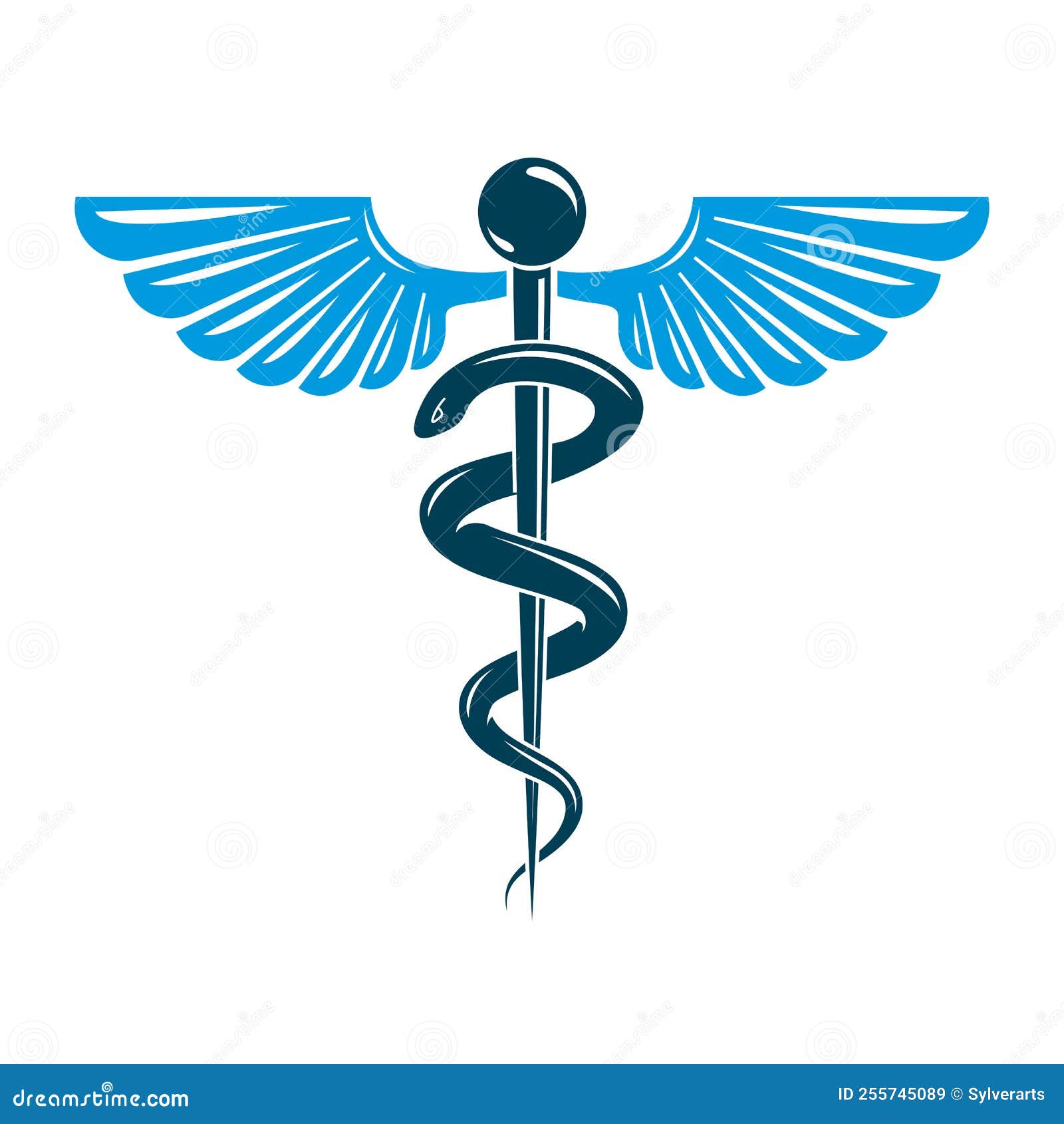 Aesculapius Vector Abstract Emblem Composed Using Wings Stock Vector ...