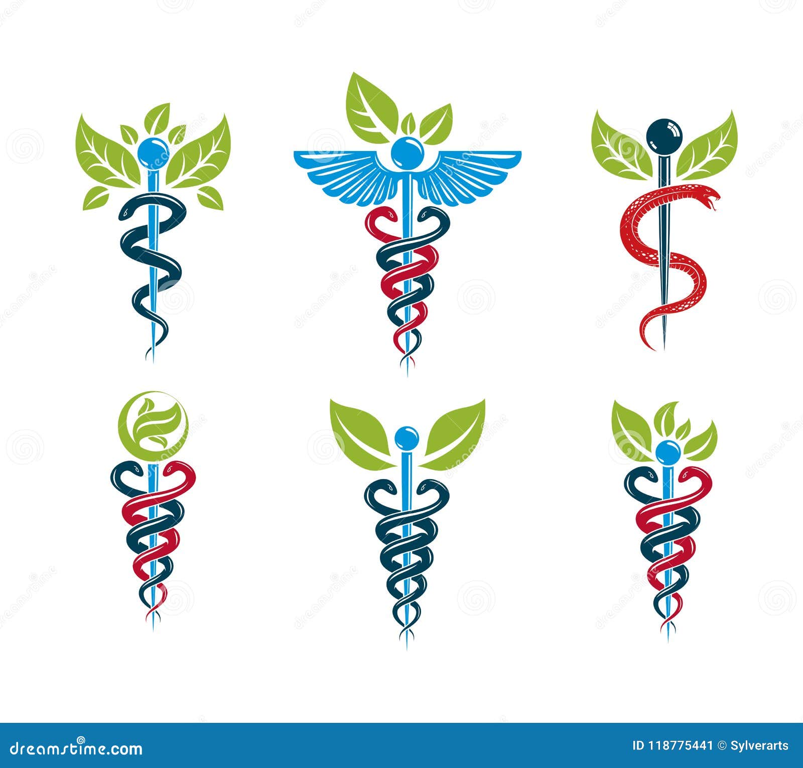 Aesculapius Vector Abstract Illustrations Collection, Caduceus S Stock ...