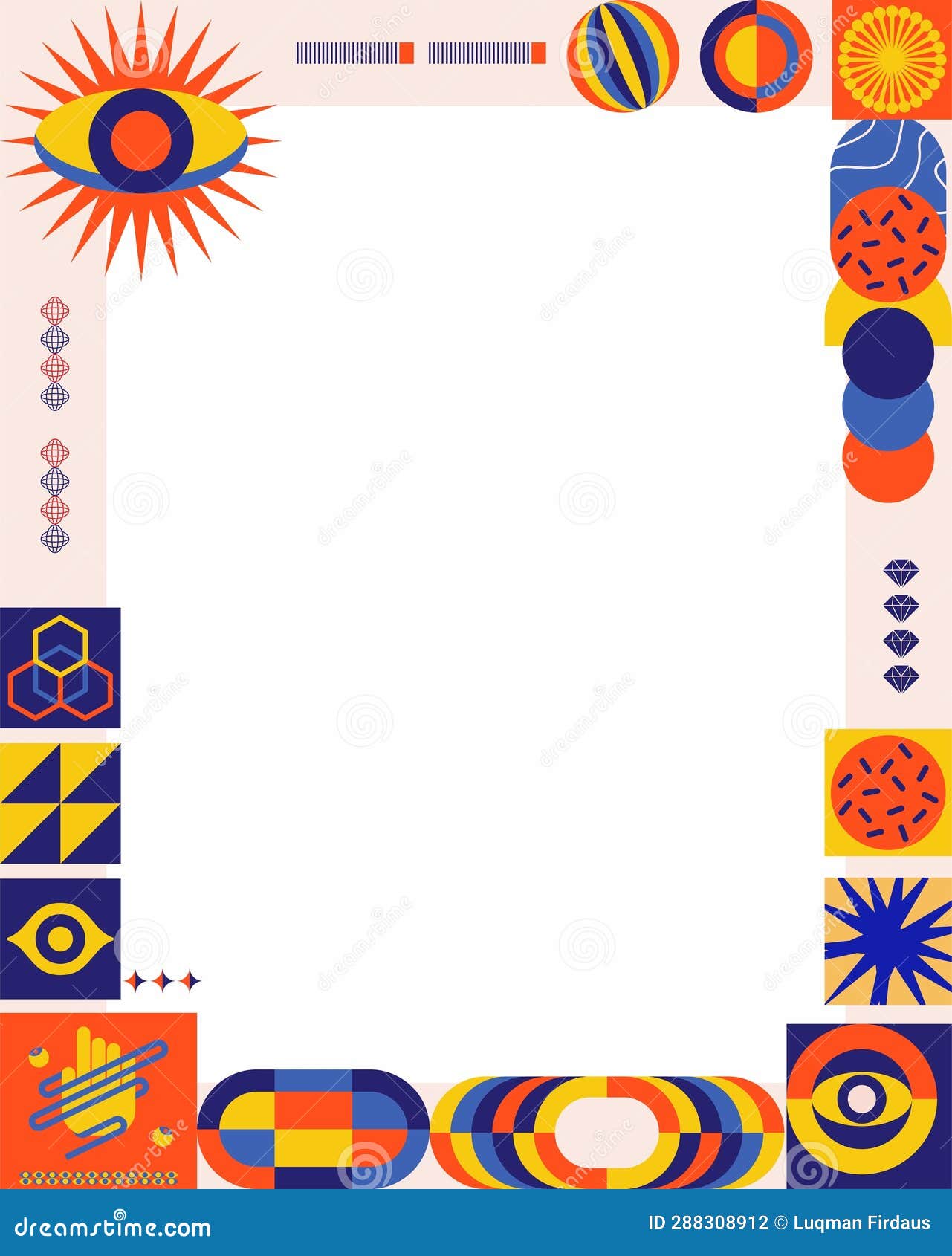 Aesthetic Abstract Colorful Frame Background Illustration Vector ...