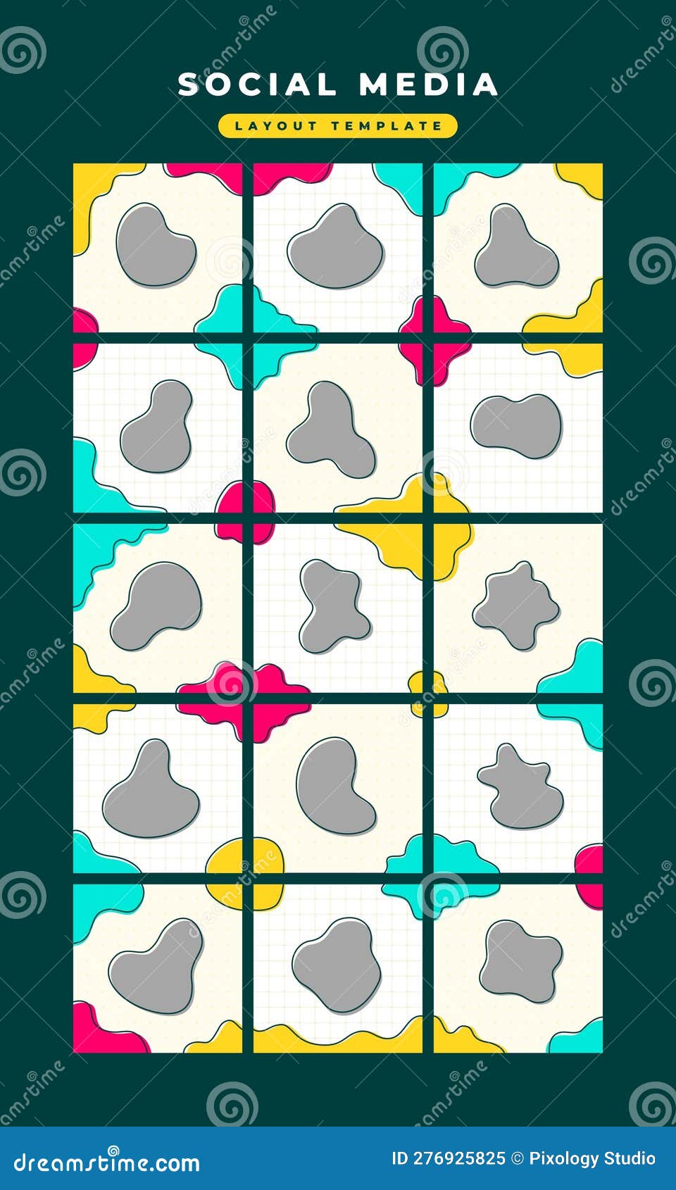 Aesthetic Abstract Social Media Layout Template Stock Vector ...