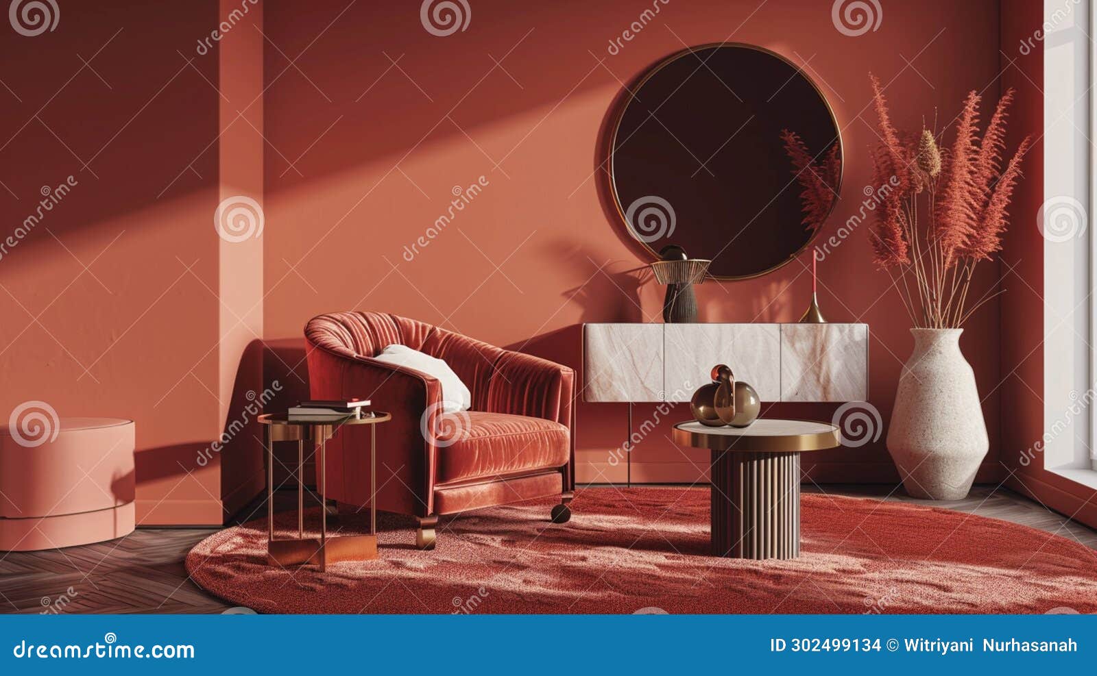Aesthetic Composition of Living Room Interior. Generative Ai Stock ...