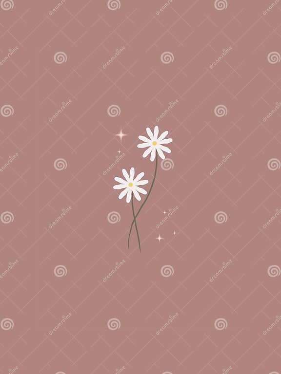 Aesthetic Daisy Flower Illustration Background Pattern Stock ...