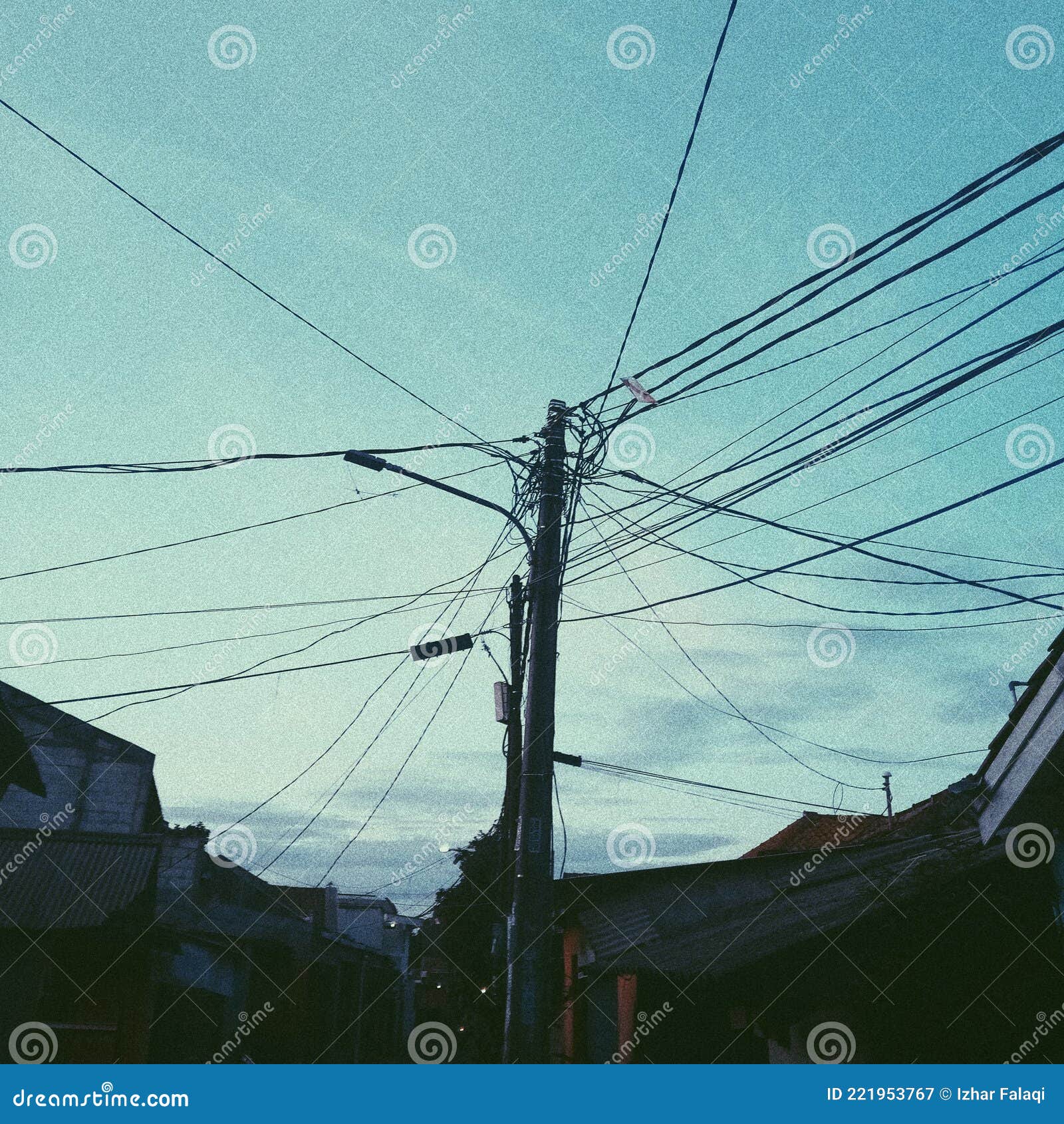 Aesthetic Electric Pole Cables by the Roadside Stock Image - Image of ...
