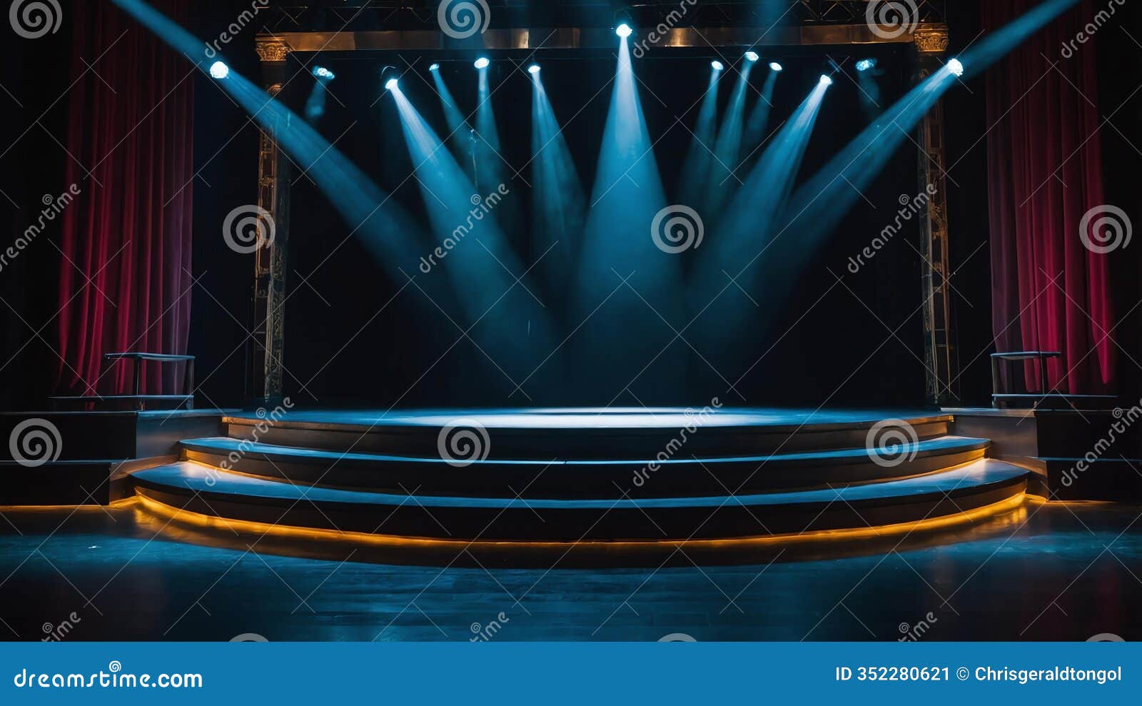 Aesthetic Empty Theater Stage with Dramatic Lighting S Ai Generated ...