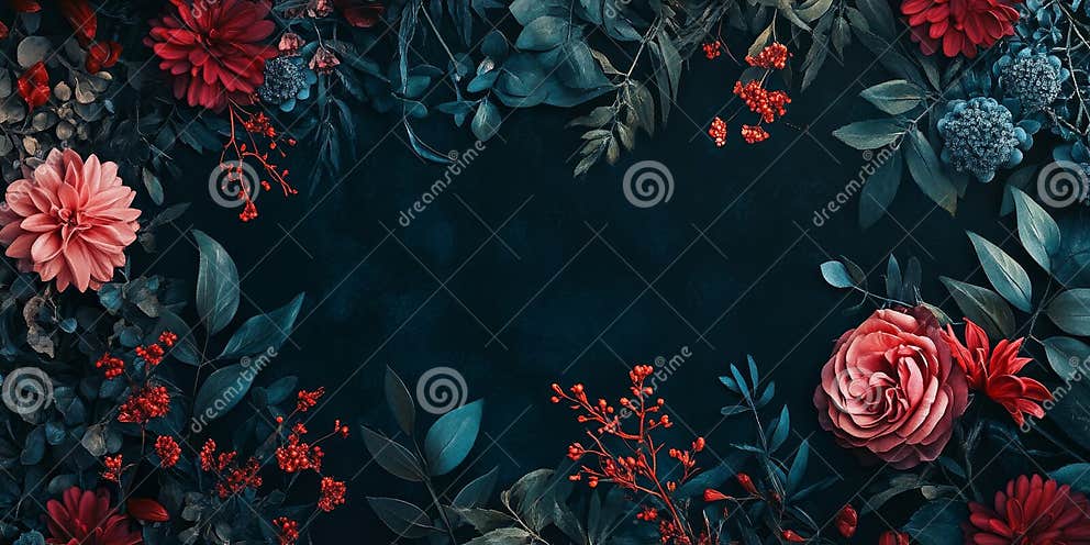 Aesthetic Floral Header Background for Web Design Stock Illustration ...