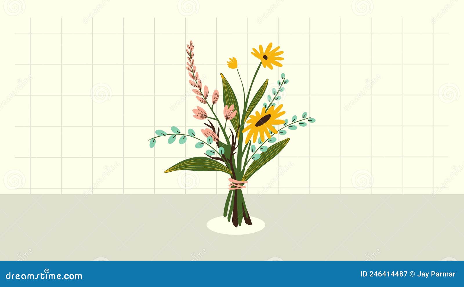 Aesthetic Flower Desktop Wallpaper Stock Illustration - Illustration of ...