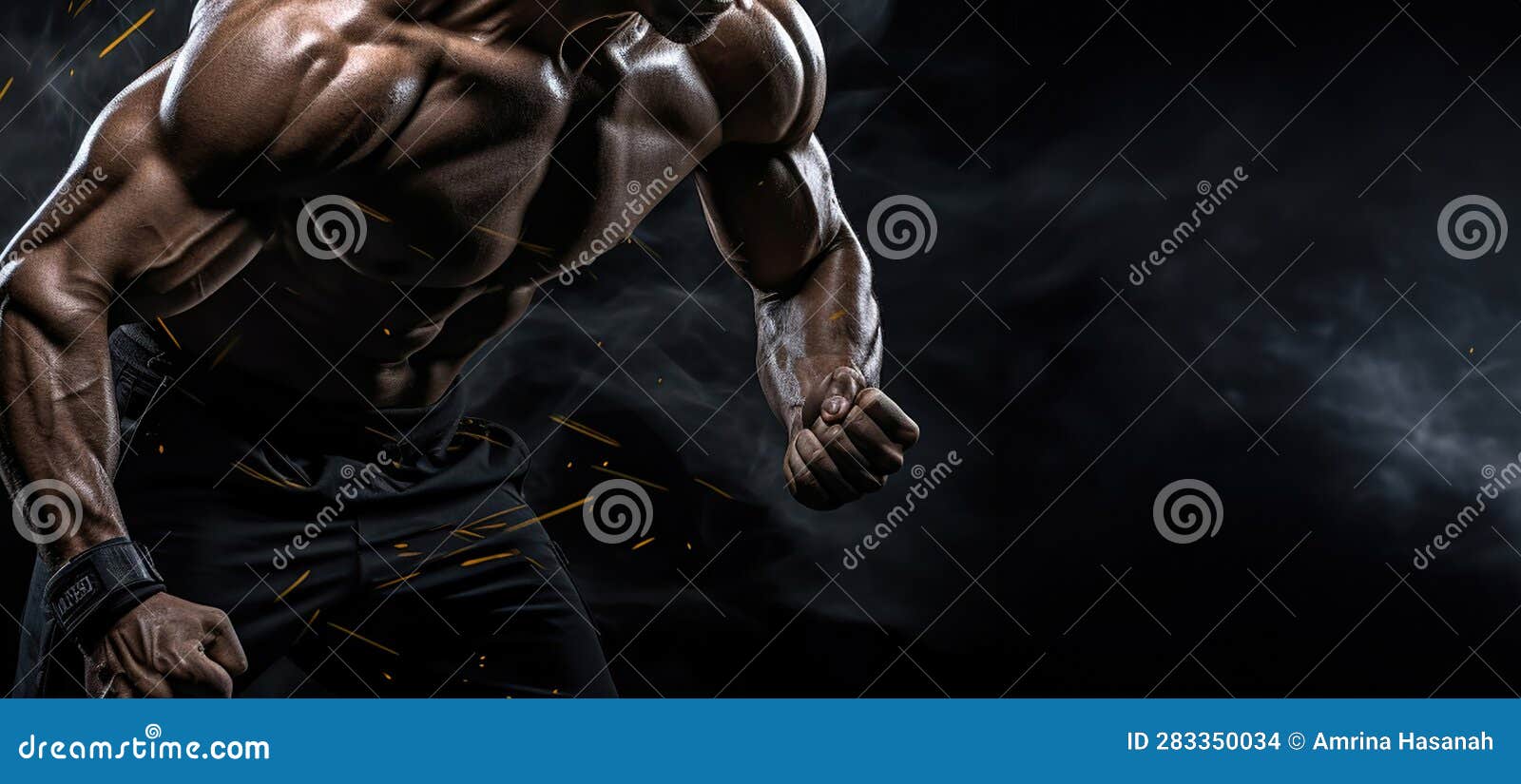 Muscular Man Power Pose Vector Clipart Stock Illustration ...