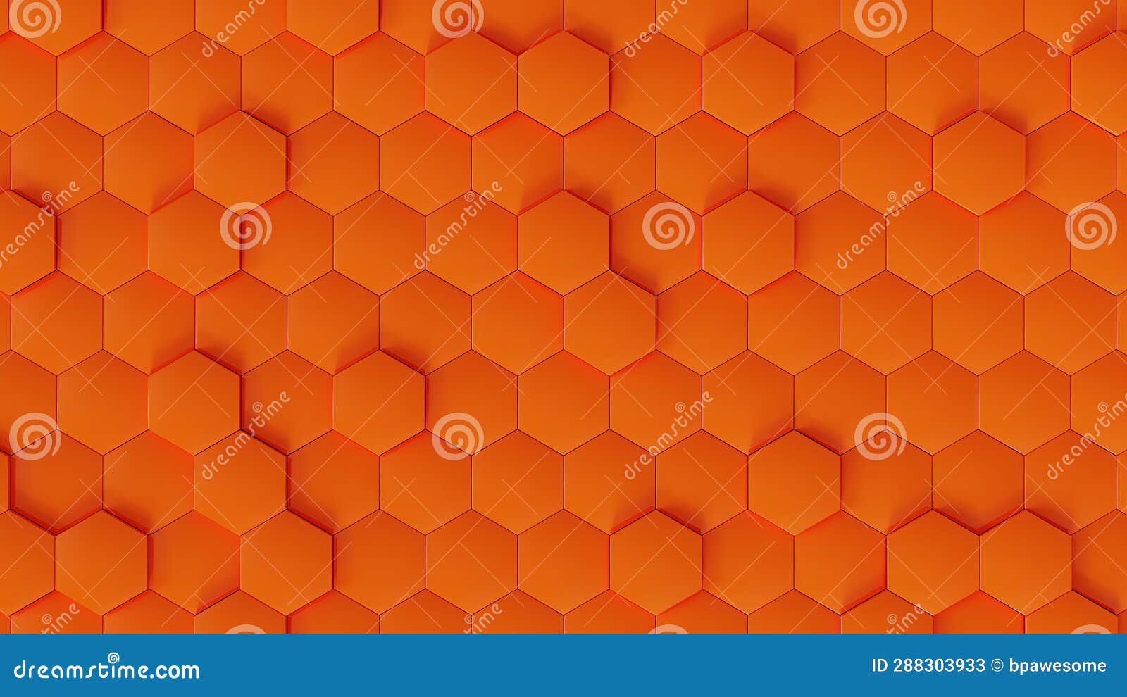 Aesthetic Geometry: Orange Hexagons Tech 3D Abstract Background, 3D ...