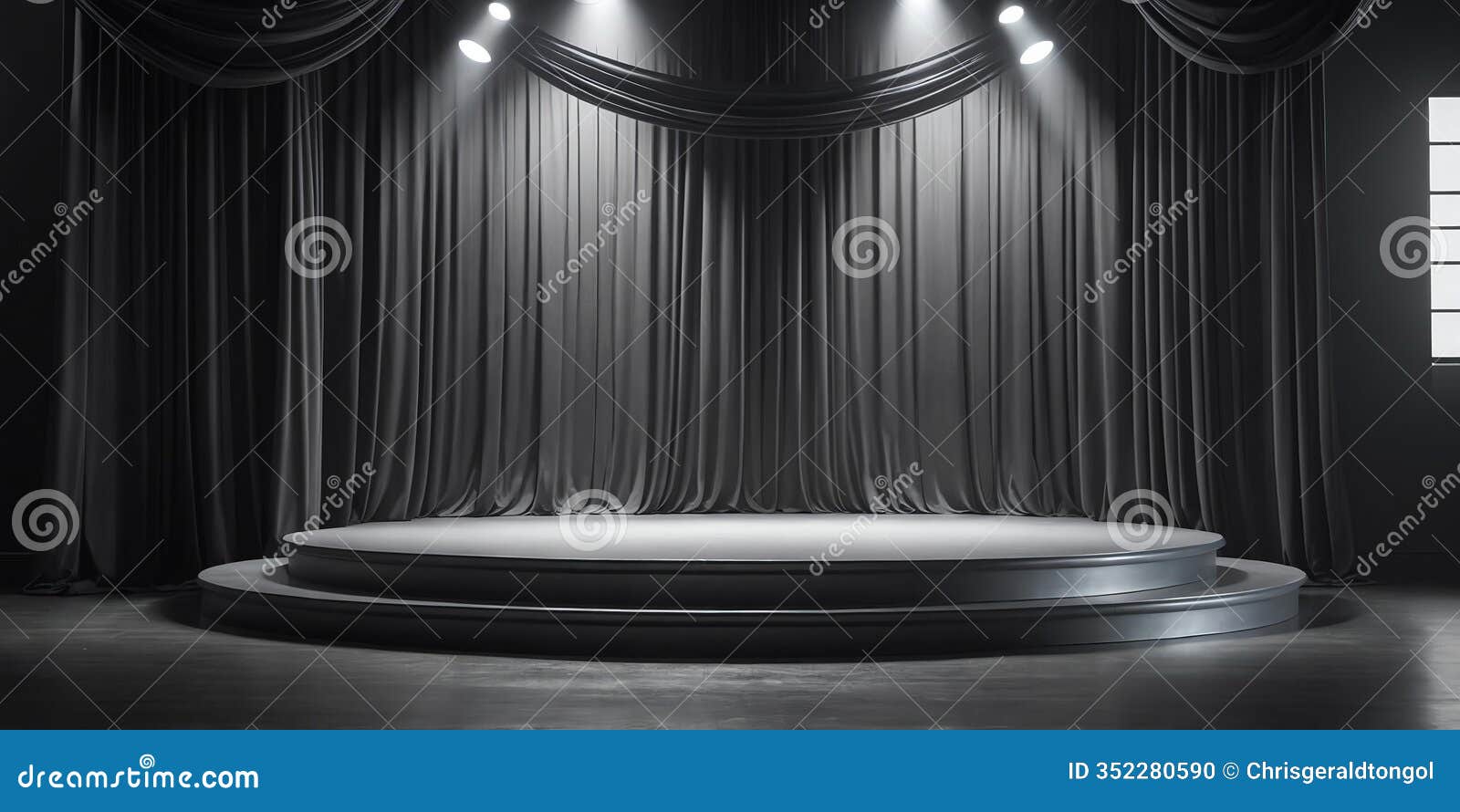 Aesthetic Grey Draped Stage with Spotlight Ai Generated Stock ...
