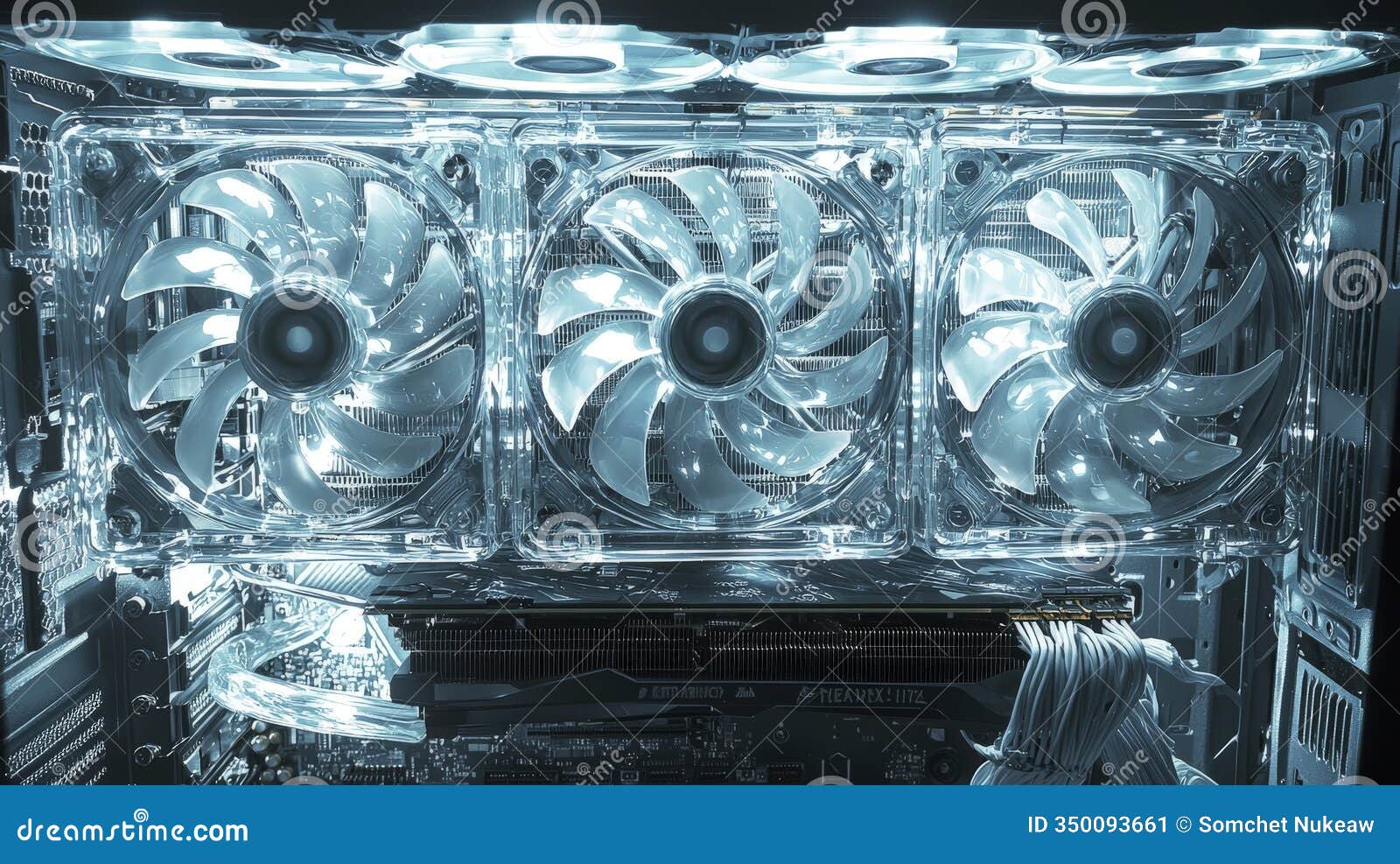 Aesthetic Home Office Setup With Dynamic Cooling Fans In Transparent Pc ...