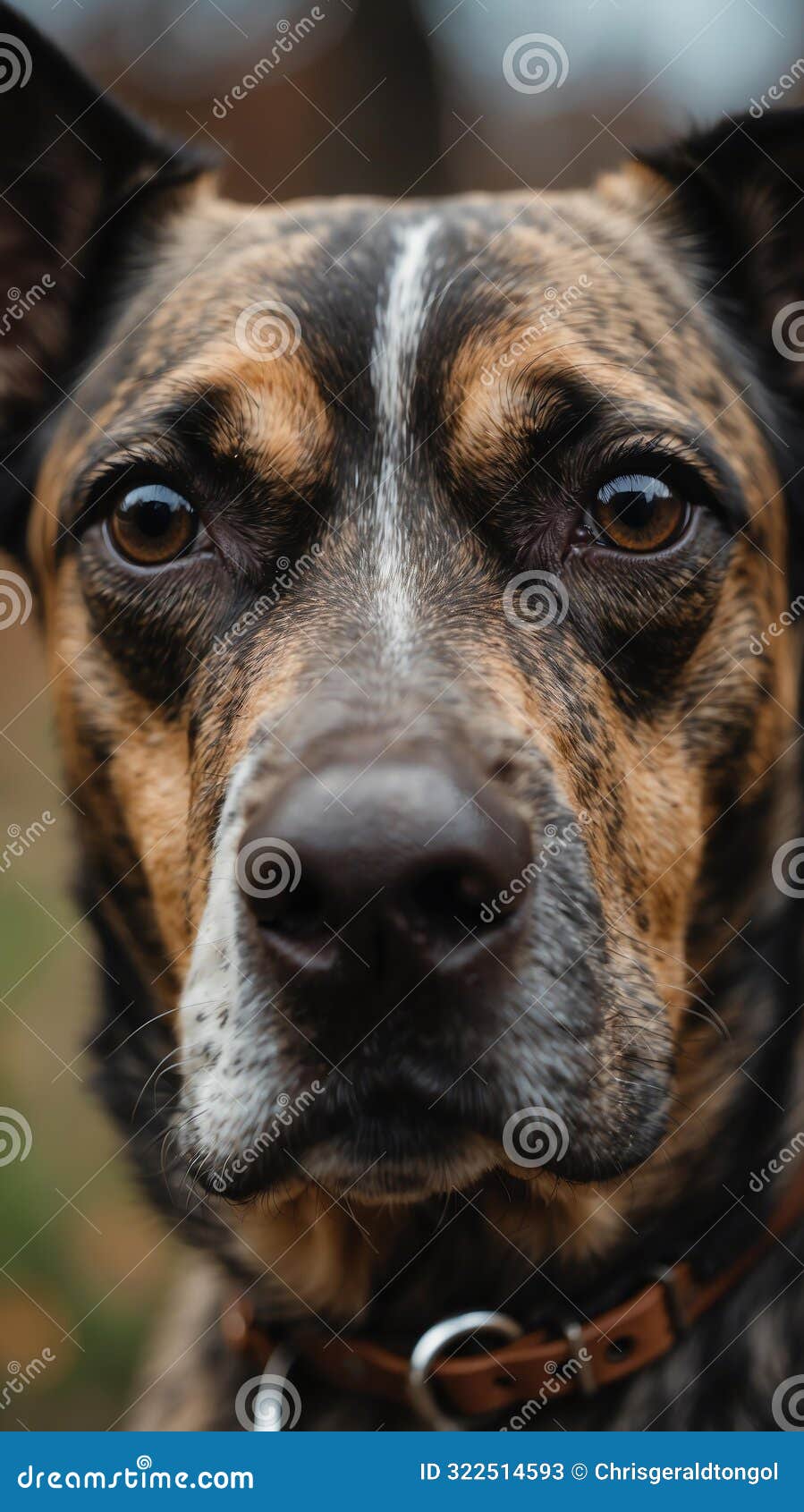 Aesthetic Image Of A Brindle Patterns Dog Closeup For Ai Generated ...