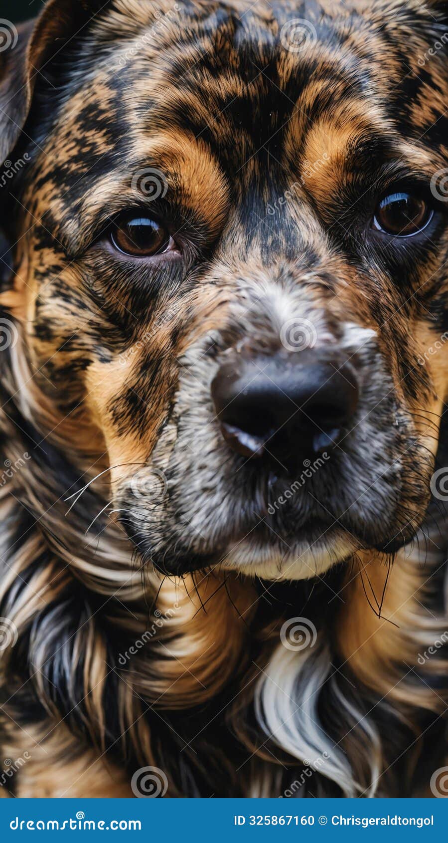 Aesthetic Image Of A Brindle Patterns Dog Closeup For Ai Generated ...