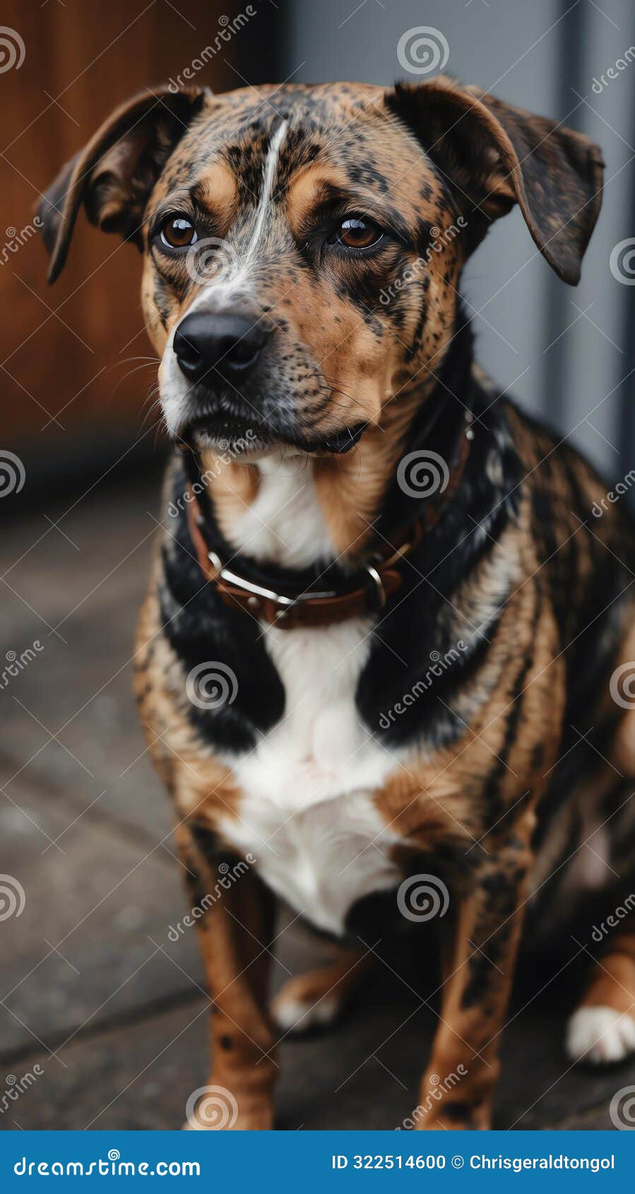 Aesthetic Image Of A Brindle Patterns Dog Closeup For Ai Generated ...