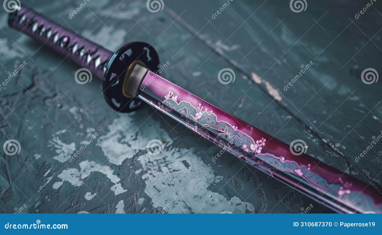 Aesthetic Katana Design Poster Stock Illustration - Illustration of ...
