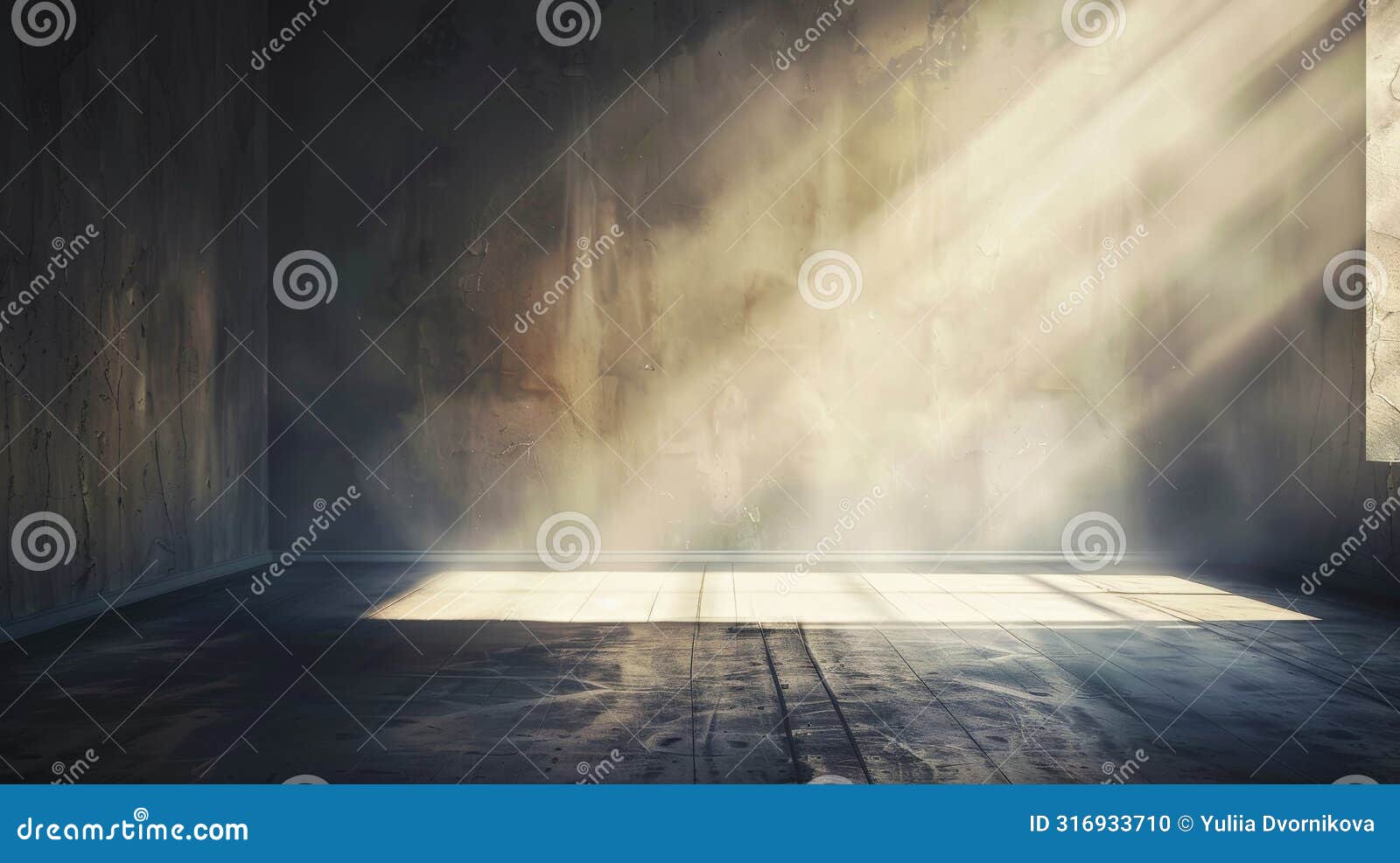 Aesthetic Minimalist Empty Concrete Gray Room Background with Sun Rays ...