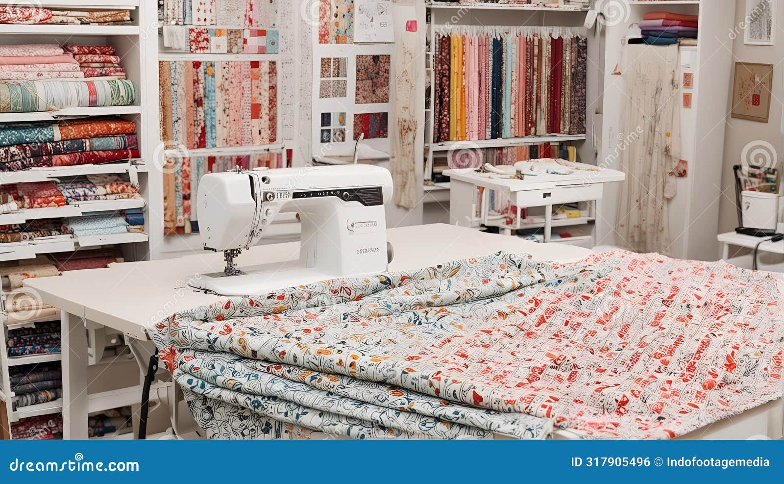 Aesthetic Modern Craft Room Dedicated To Sewing with a Sewing Machine ...