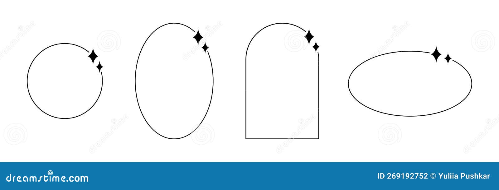 Aesthetic Monoline Rounded Frames For Invitations, Luxury Design ...