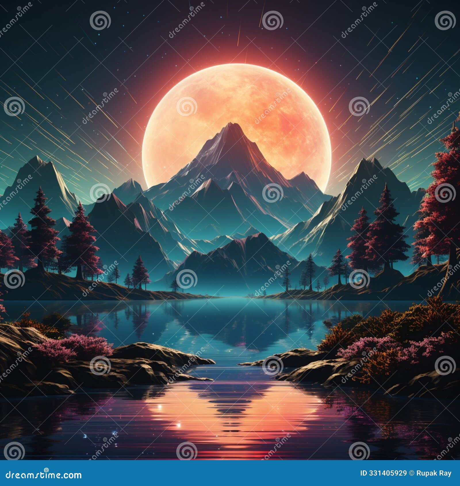 Aesthetic Mountain Synthwave Retrowave Wallpaper Stock Illustration ...