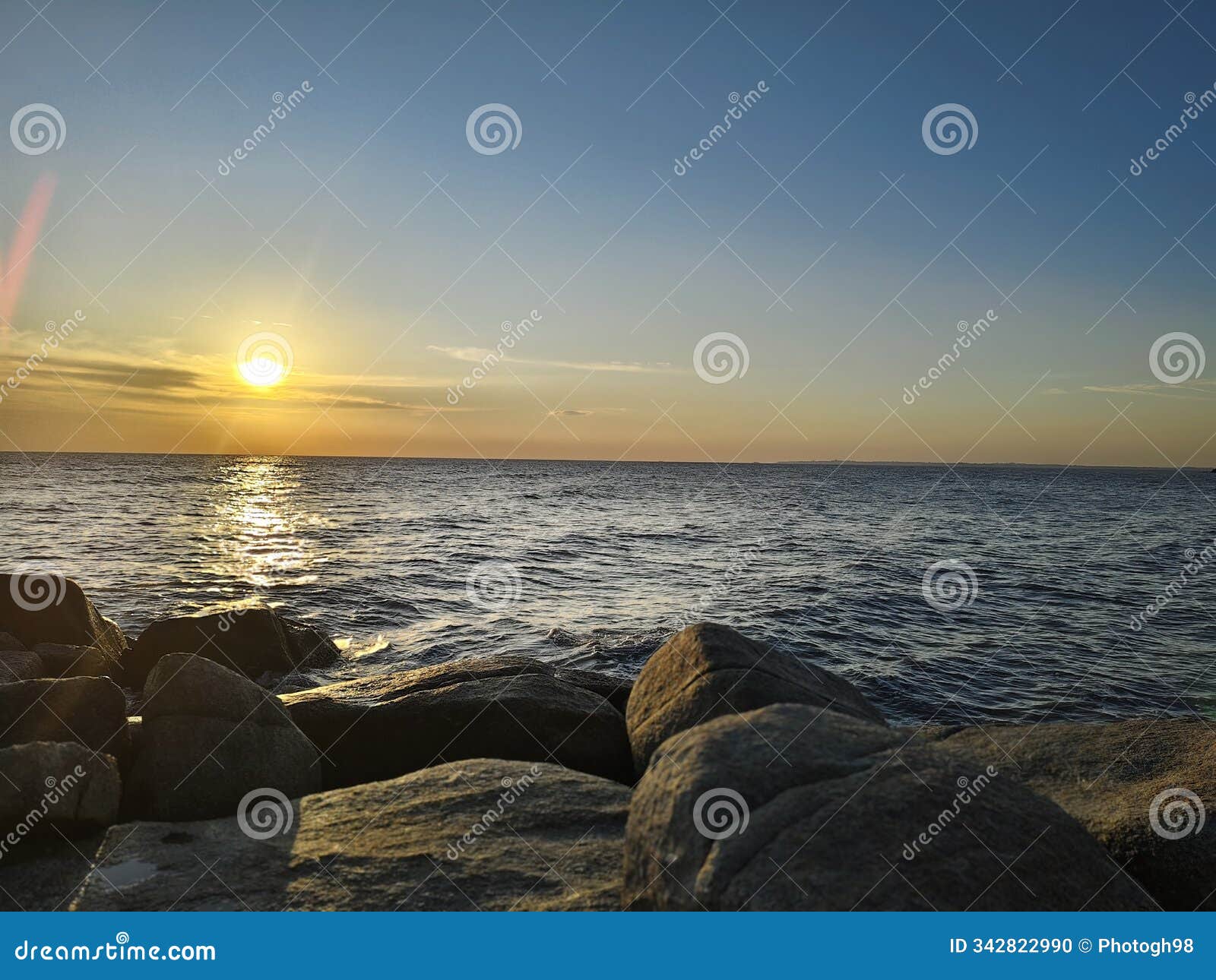 Aesthetic Ocean with a Nice View of Sunset Stock Photo - Image of dusk ...