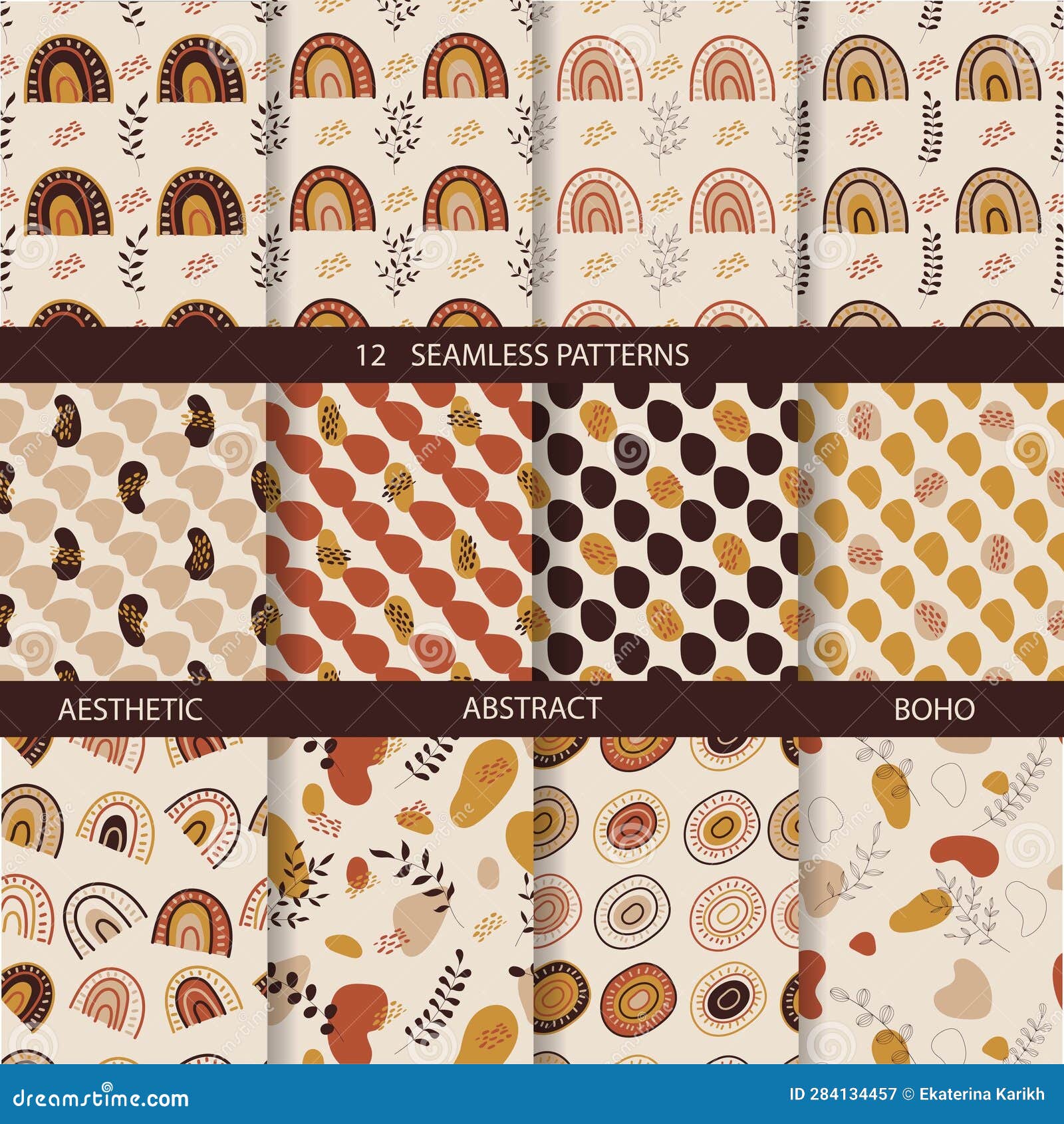 Aesthetic Patterns. Boho Patterns Stock Vector - Illustration of ...
