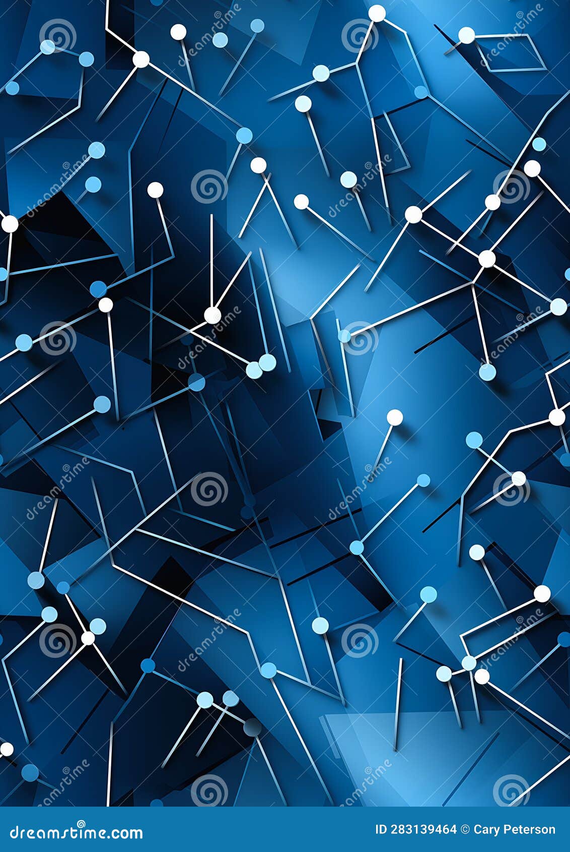 Aesthetic Pins on a Blue Background Stock Illustration - Illustration ...