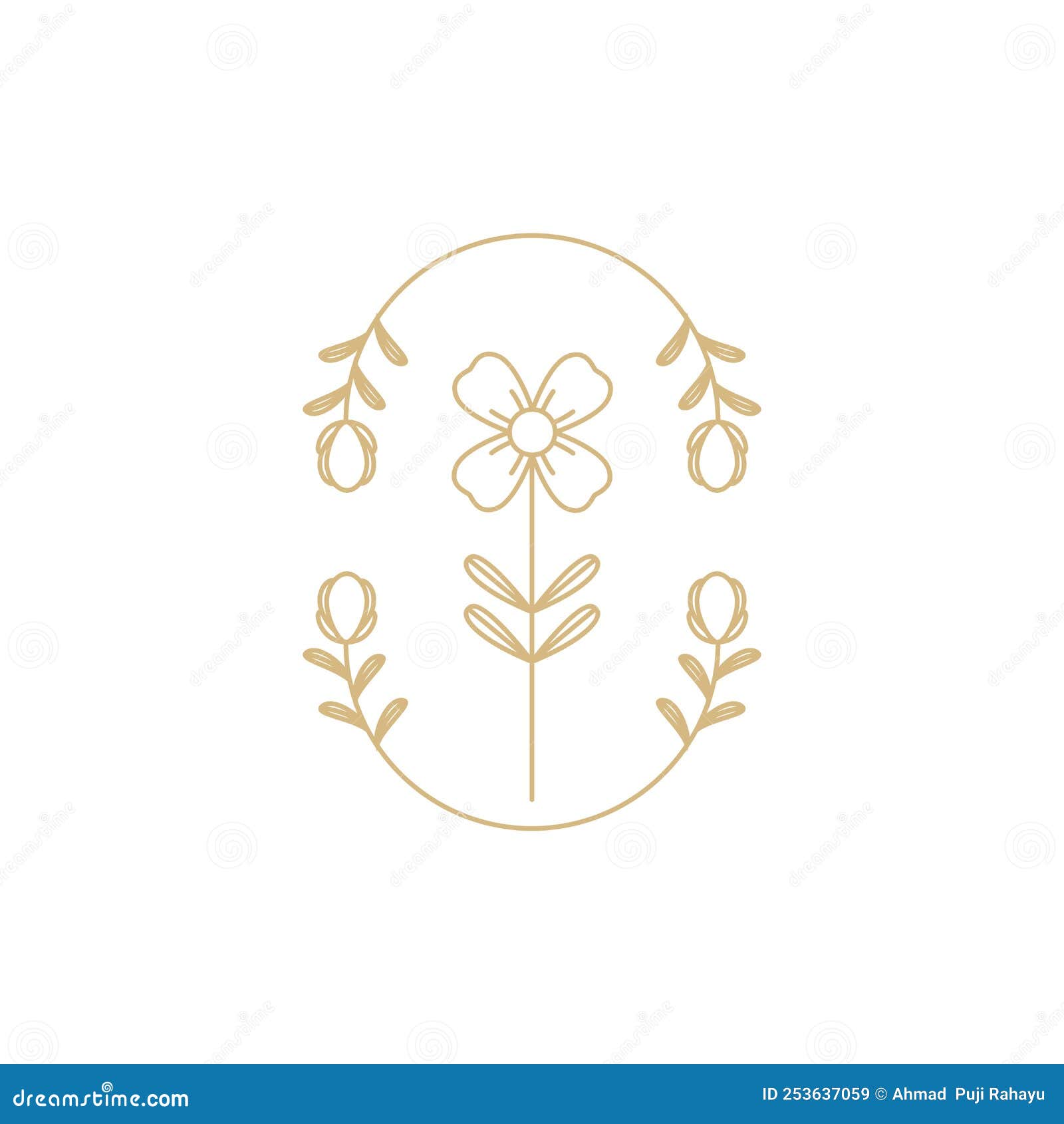 Aesthetic Plant Flower Growth Bloom Logo Stock Vector - Illustration of ...