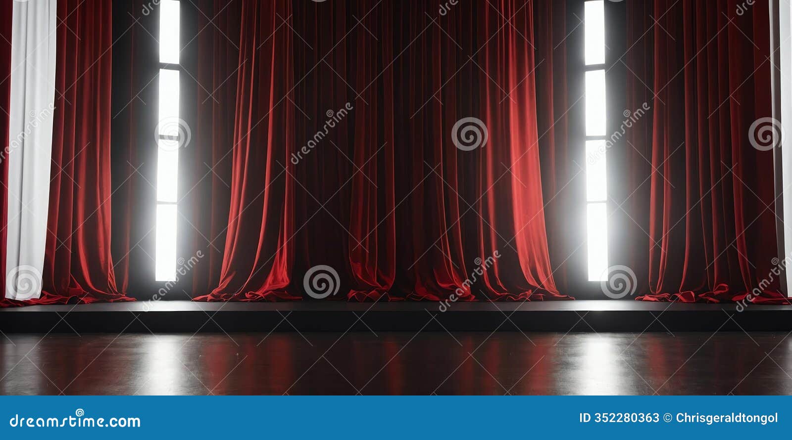 Aesthetic Red Draped Stage with Spotlight Ai Generated Stock ...