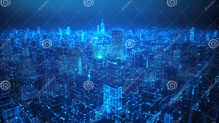 Aesthetic Representation of Big Data Connections in Cityscape Stock ...